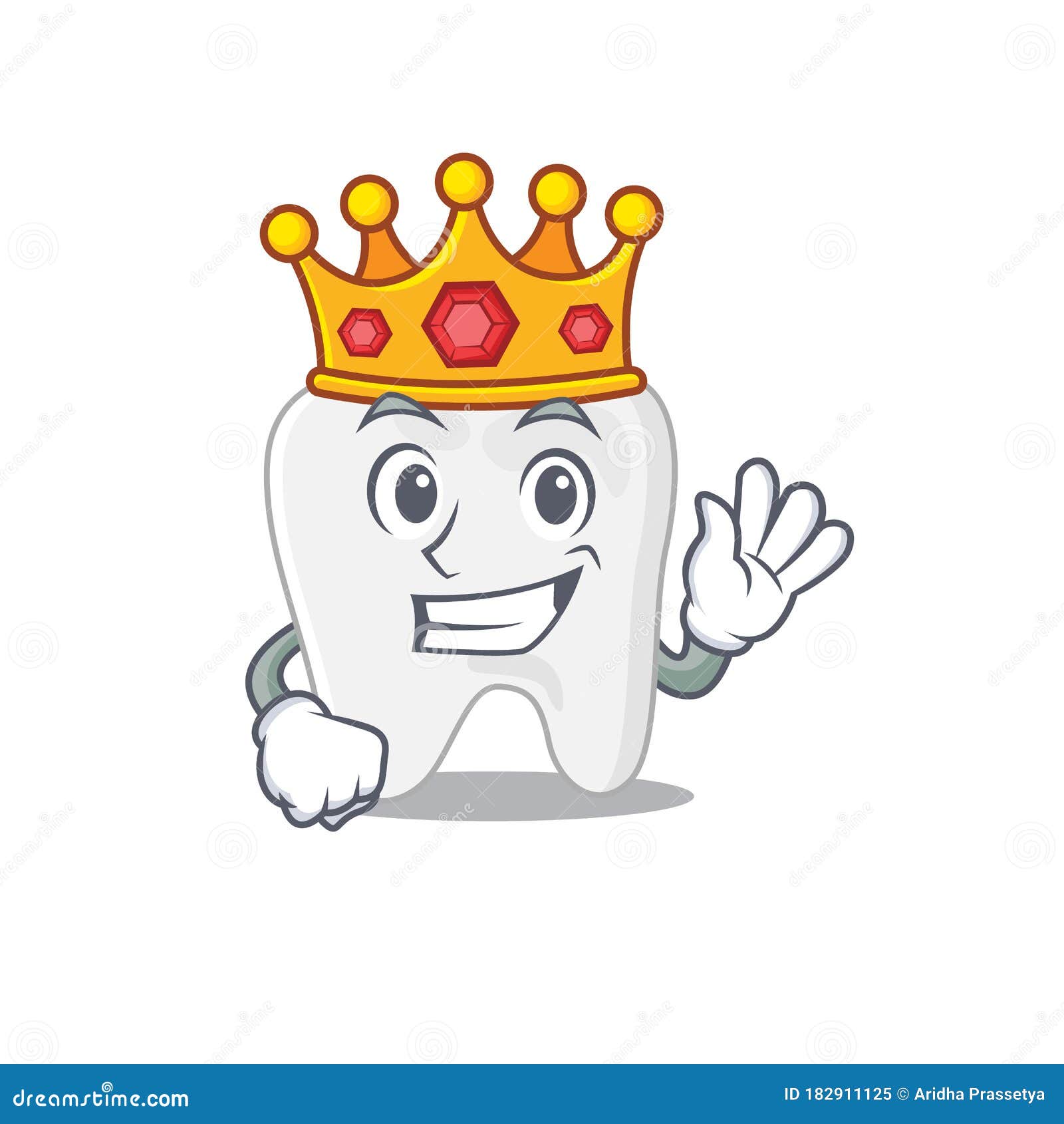 A Wise King of Tooth Mascot Design Style with Gold Crown Stock Vector ...