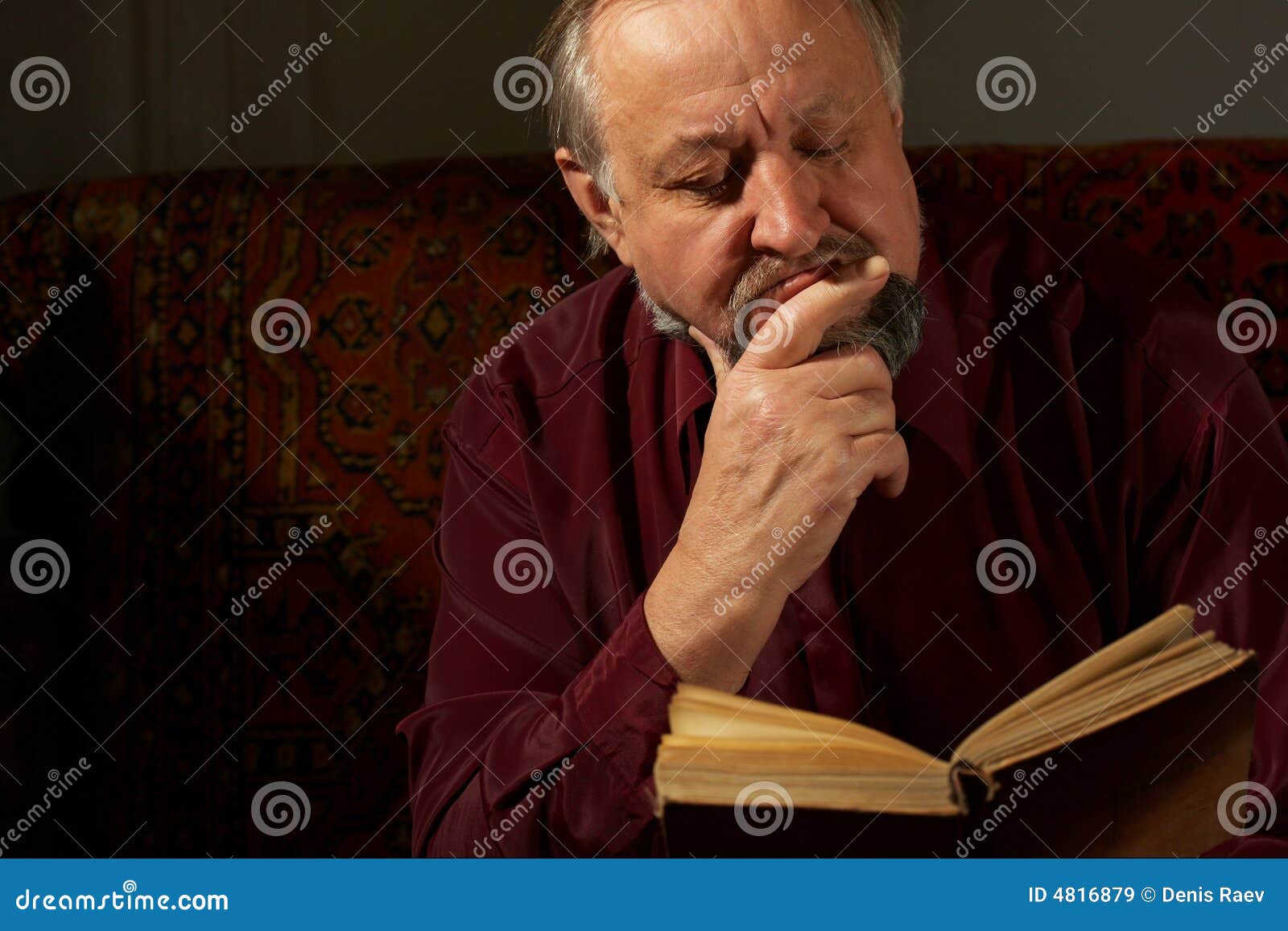 A Keen Elderly Man With A Beard Takes Pictures. Active Leisure And ...