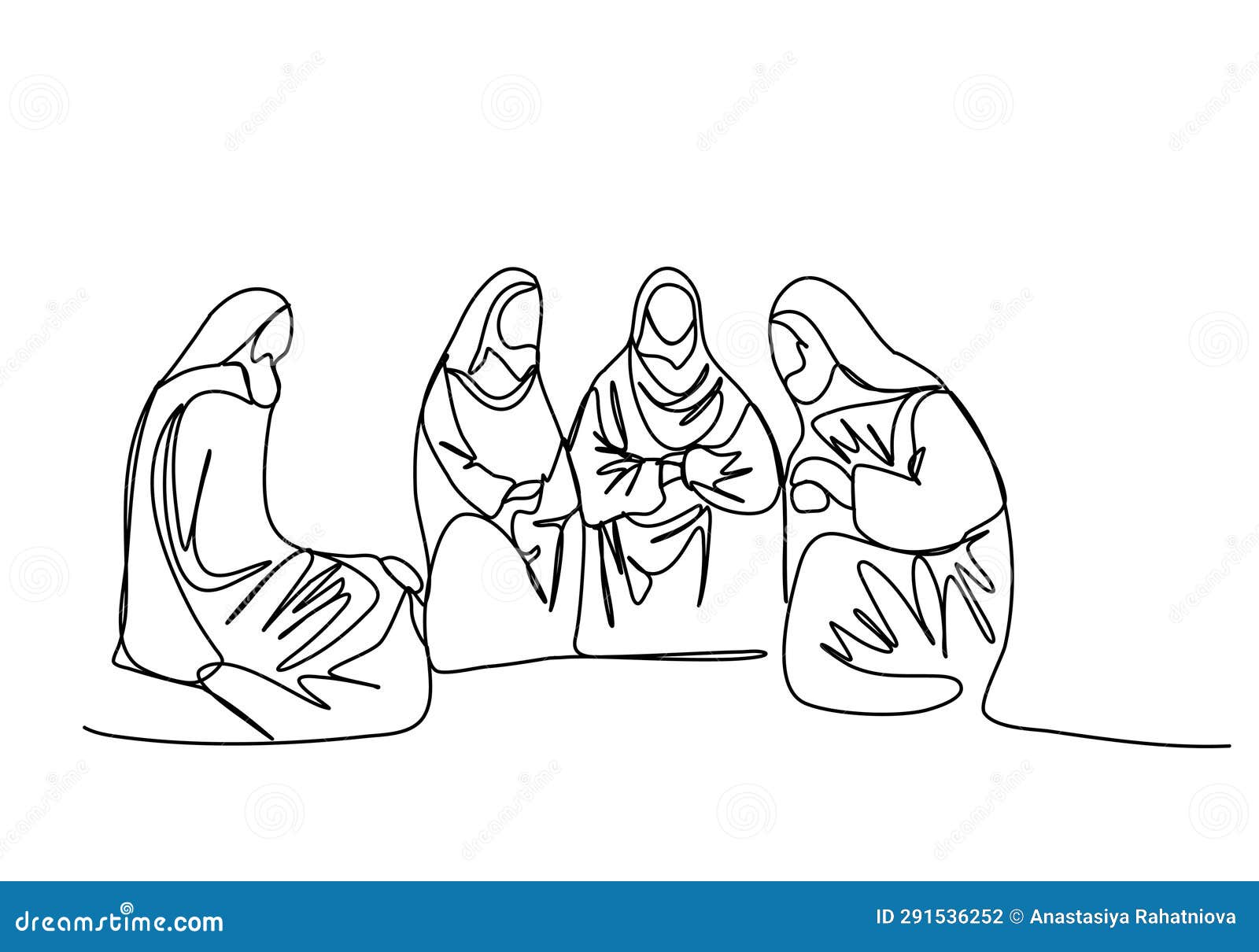 Wise Men One Line Drawing Vector Illustration Stock Vector ...