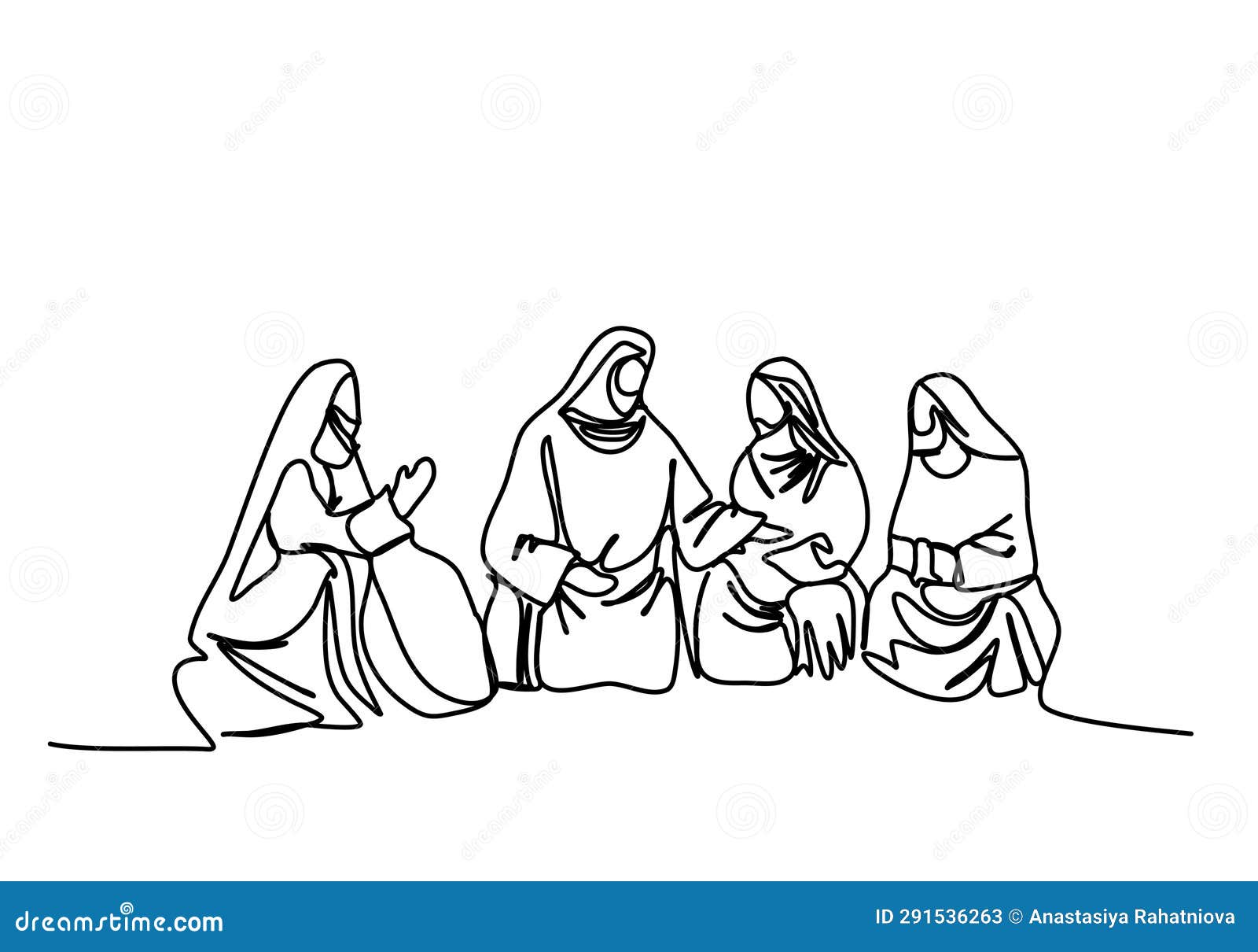 Wise Men One Line Drawing Vector Illustration Stock Vector ...