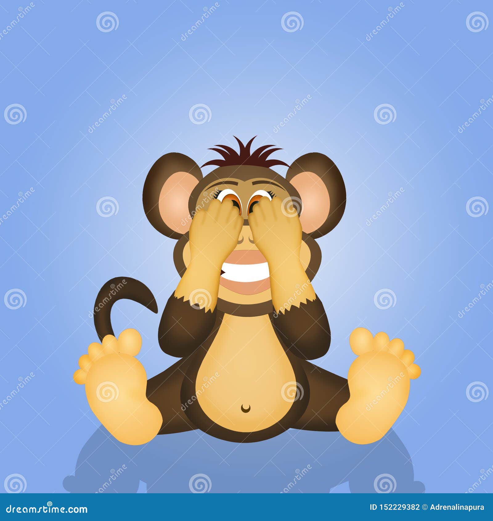 Wise monkey I do not see stock illustration. Illustration of speak ...