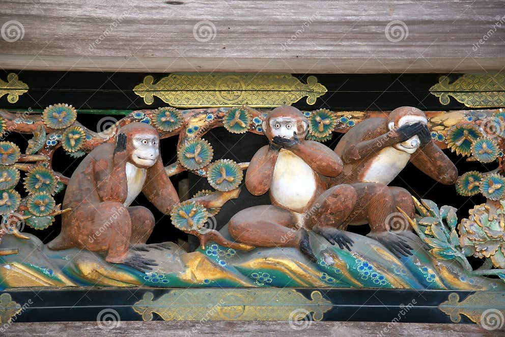 Wise monkeys stock image. Image of buddhist, craft, couple - 2029463