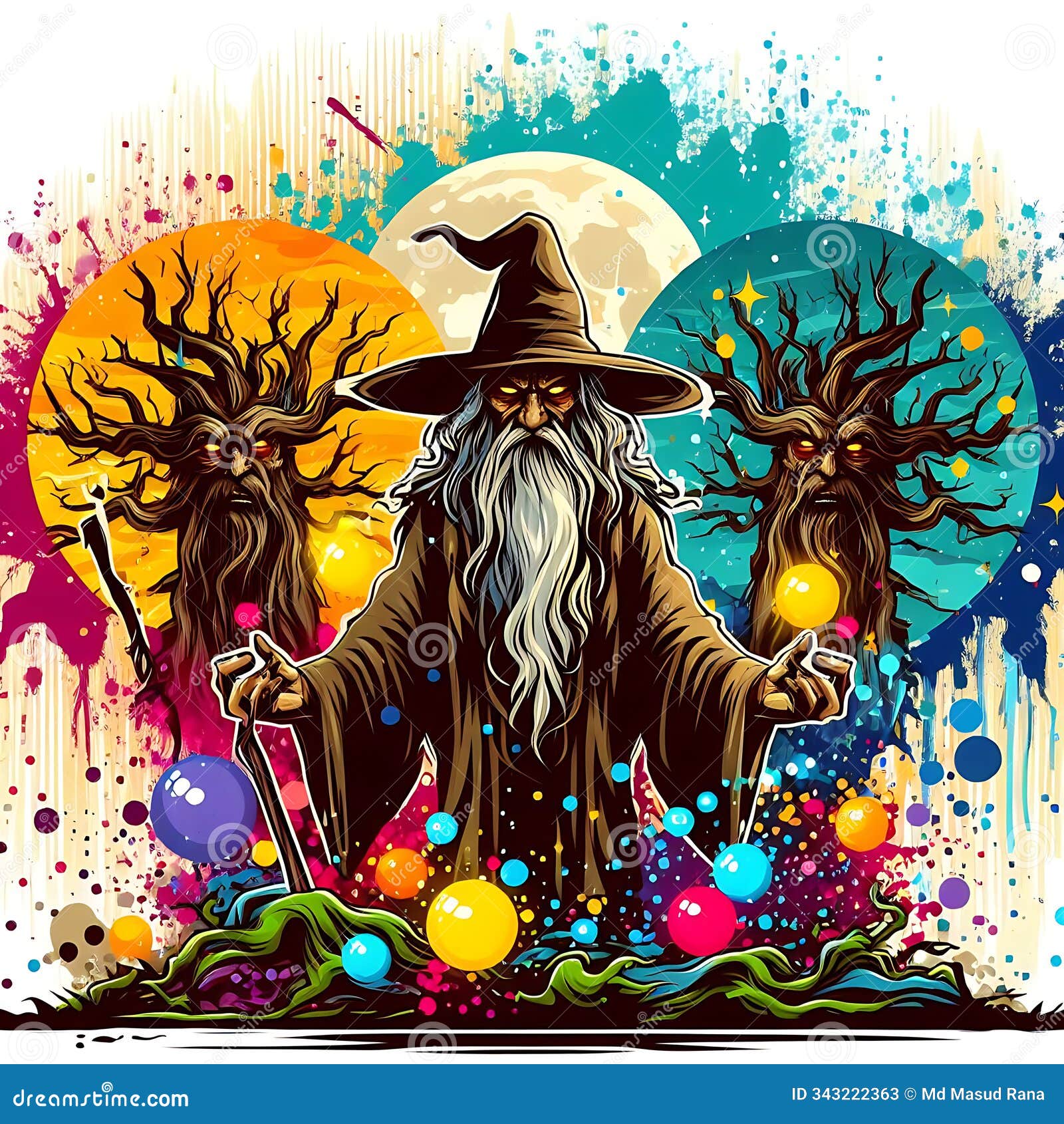 Wise Mystical Horror Tree in a Rainforest. AI Generated Stock Image ...