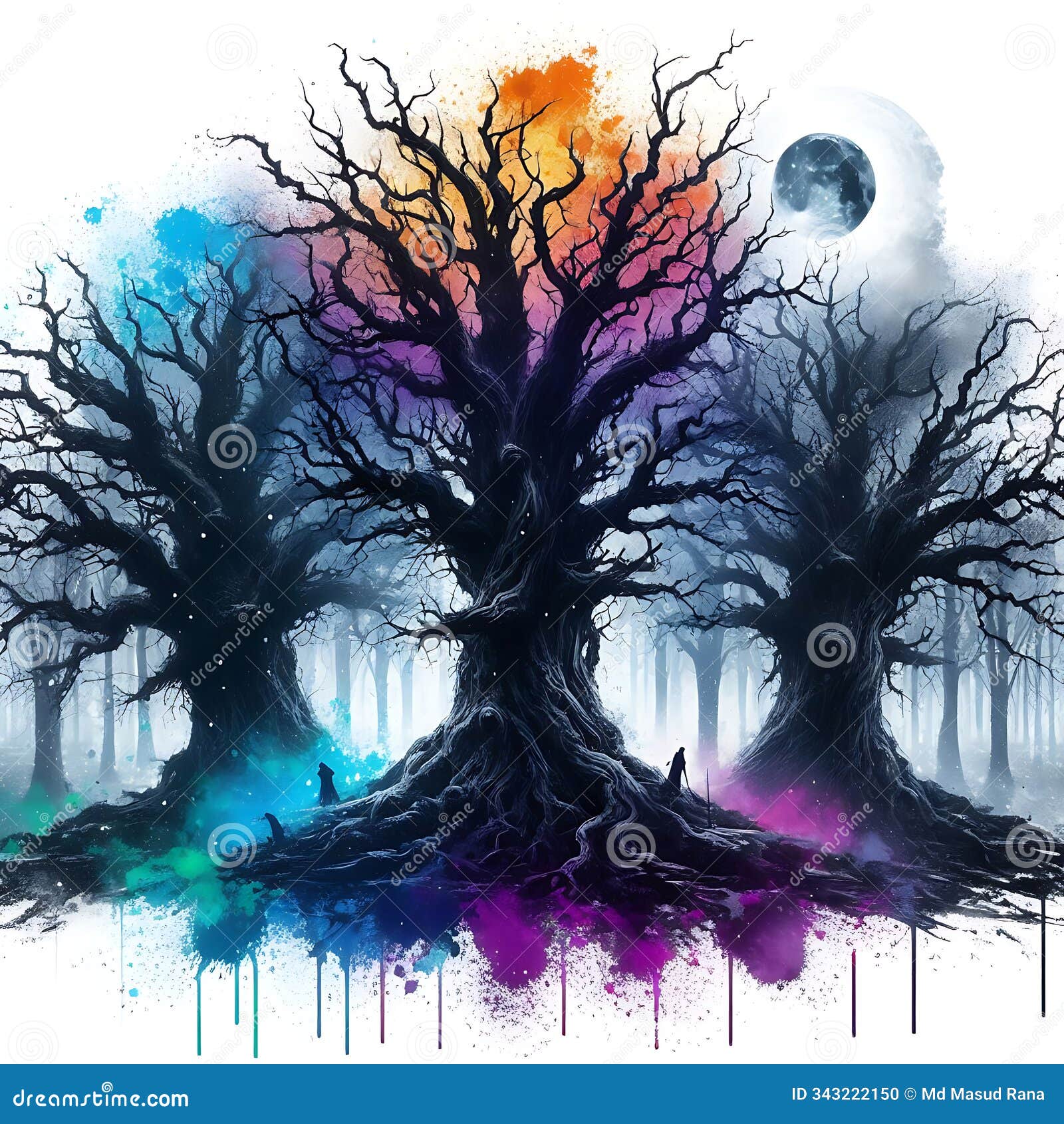 Wise Mystical Horror Tree in a Rainforest. AI Generated Stock Photo ...