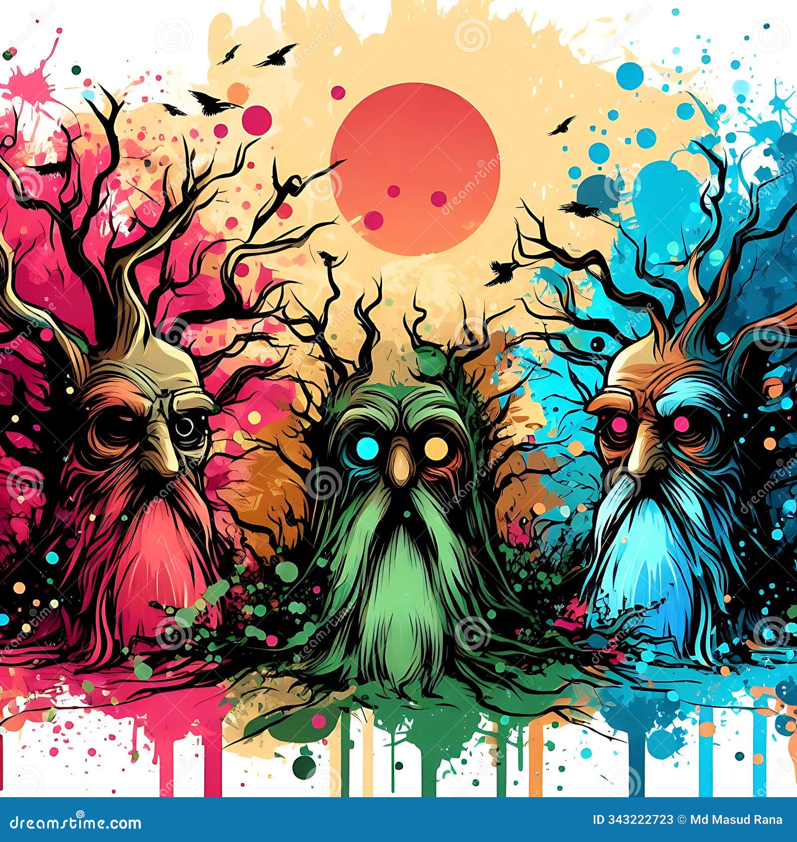 Wise Mystical Horror Tree in a Rainforest. AI Generated Stock Image ...