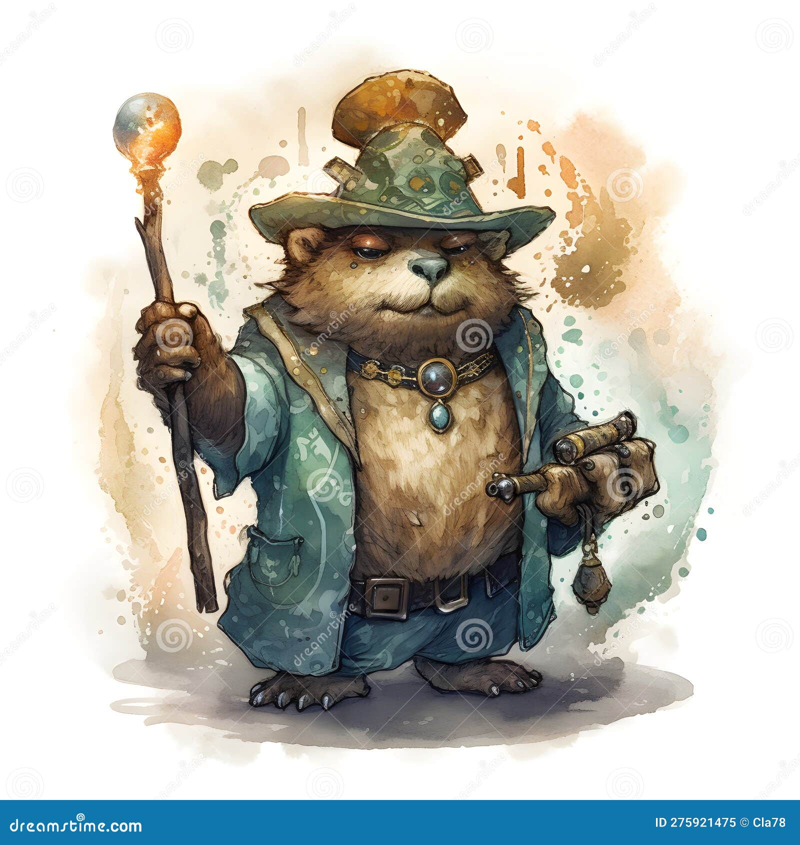 Mystical Wizard Embraces Technology, 95 Characters. Stock Photo ...