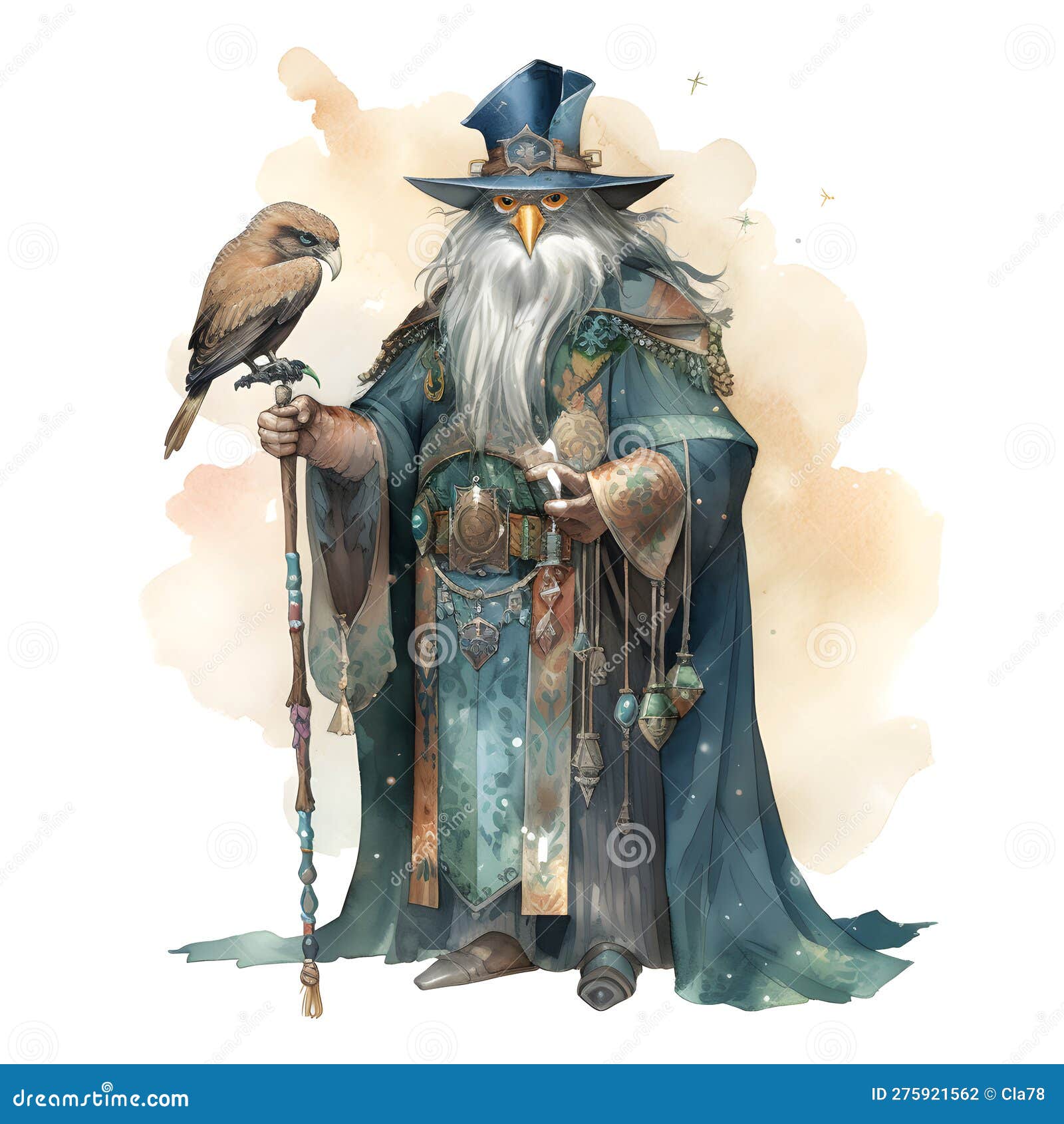 Wise Mystical Wizard Eagle, Ai Generative Illustration Stock ...
