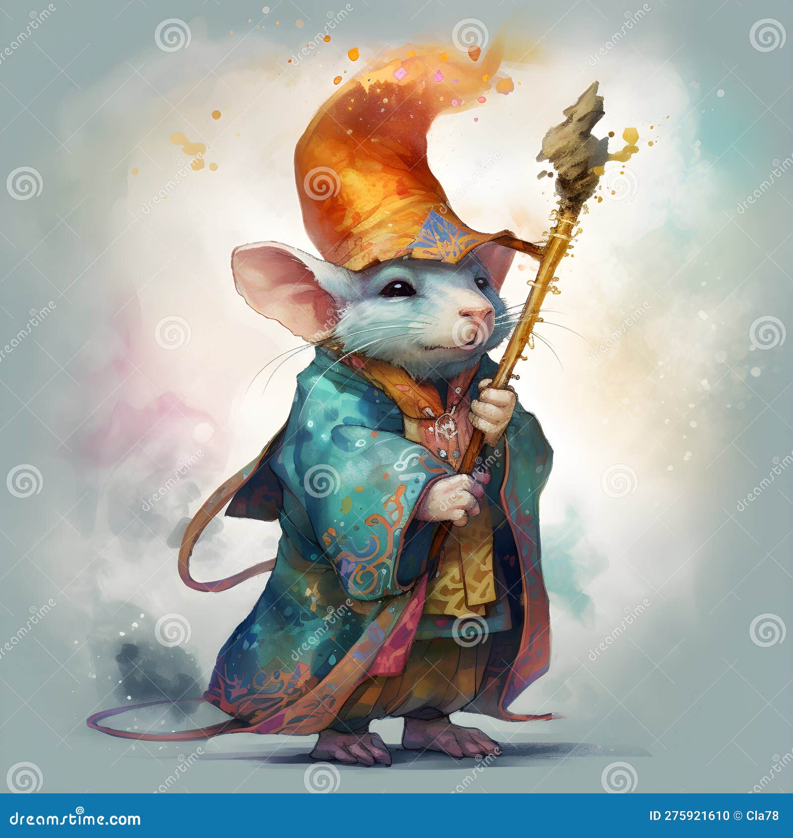 Wise Mystical Wizard Mouse, Ai Generative Illustration Stock ...