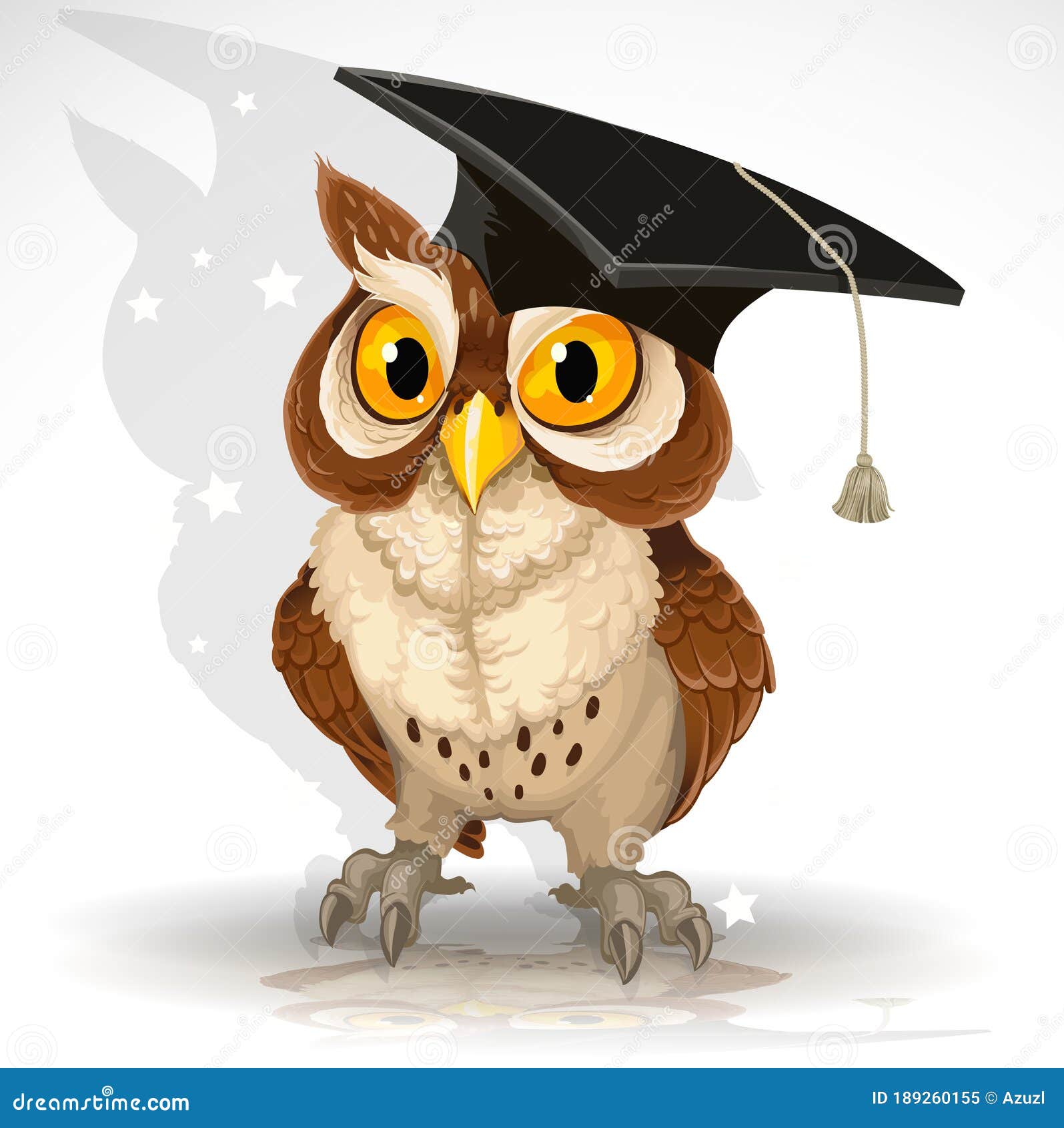 Wise owl in the cap stock vector. Illustration of magic - 189260155