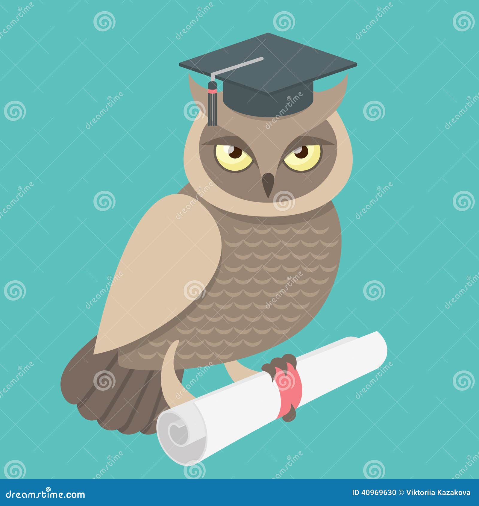 Wise Owl stock vector. Illustration of certificate, emblem - 40969630