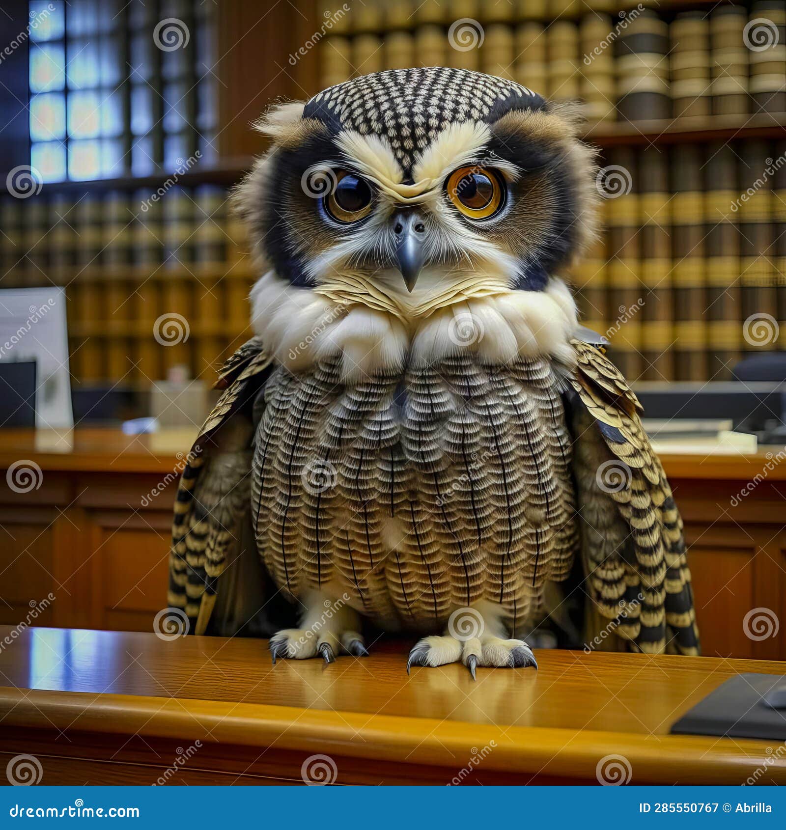 Wise Owl - Judge in the Courtroom Stock Illustration - Illustration of ...