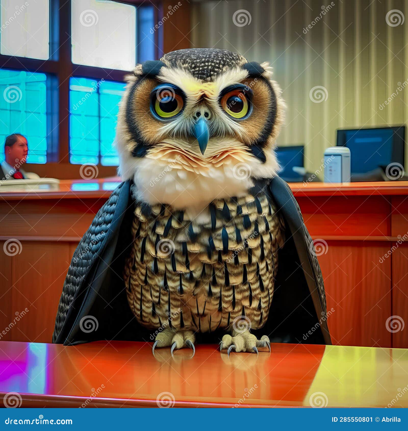 Wise Owl - Judge in the Courtroom Stock Image - Image of cute, judge ...