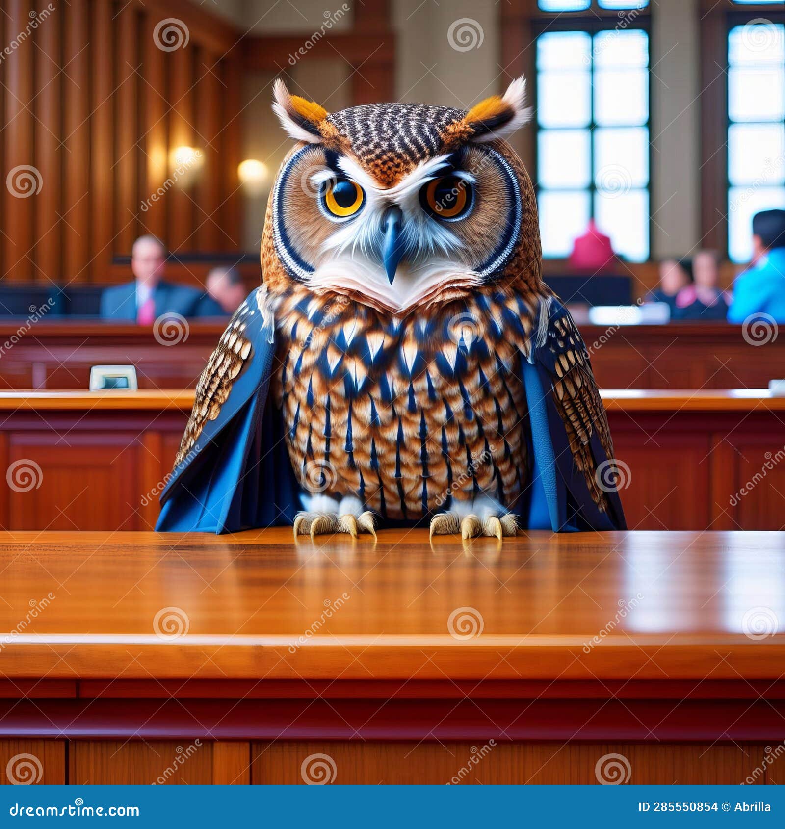 Wise Owl - Judge in the Courtroom Stock Illustration - Illustration of ...