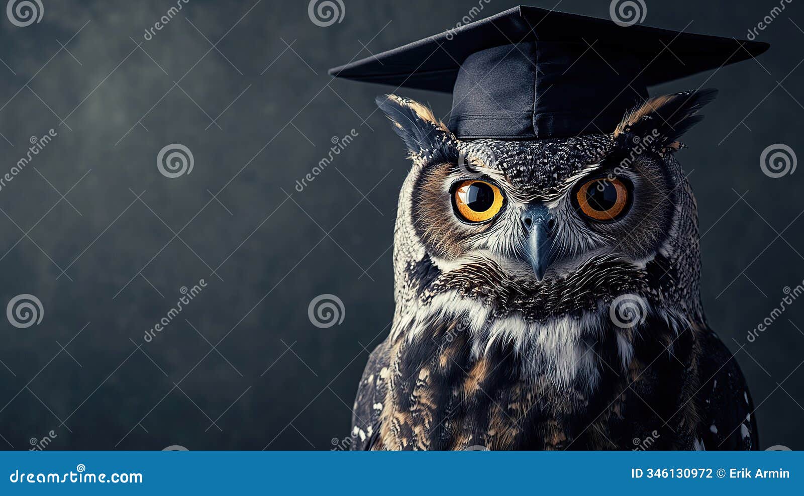 Wise Owl Wearing Graduation Cap. (1 Stock Illustration - Illustration ...
