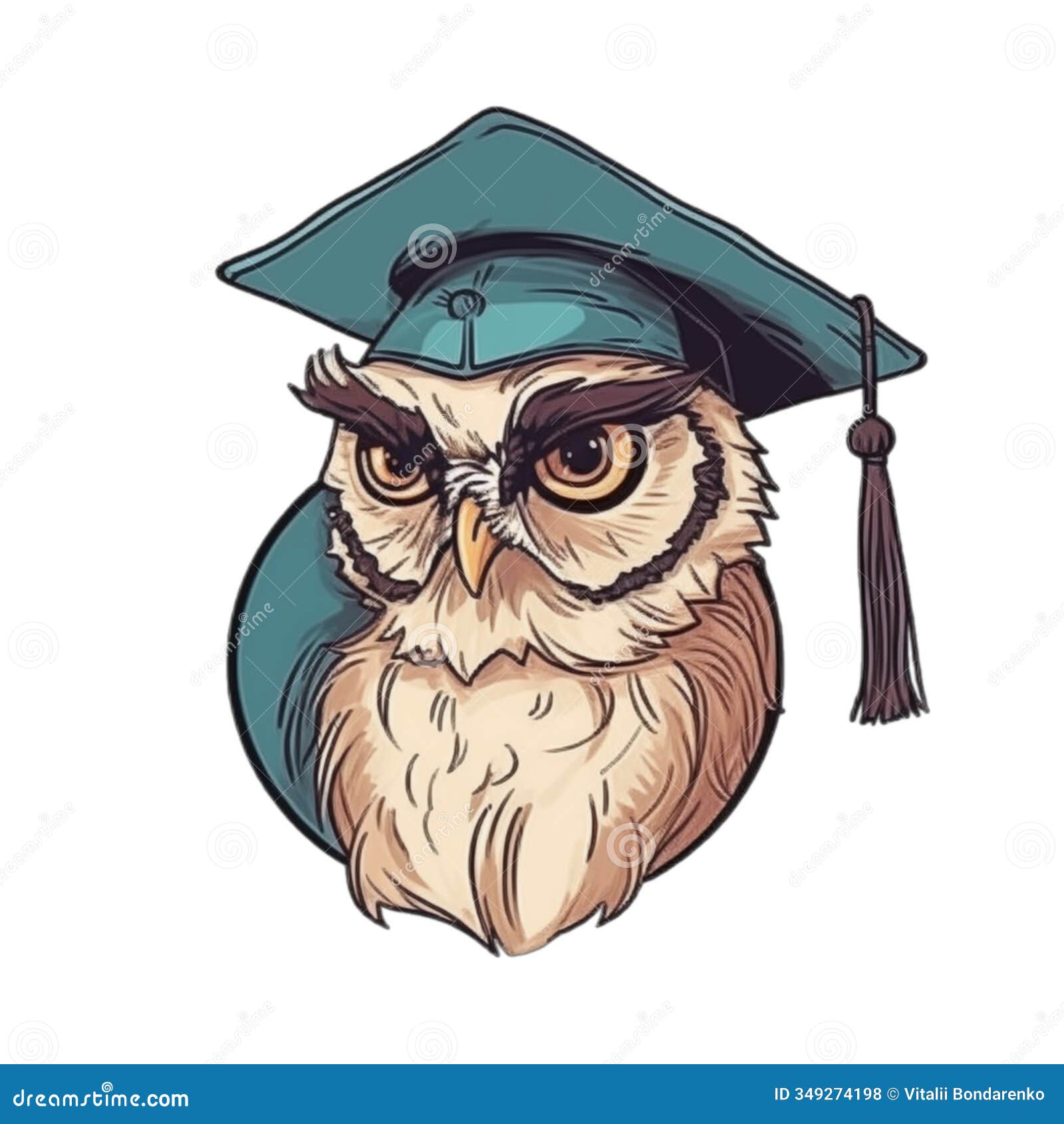 Wise Owl Wearing a Graduation Cap, Representing Intelligence and Wisdom ...
