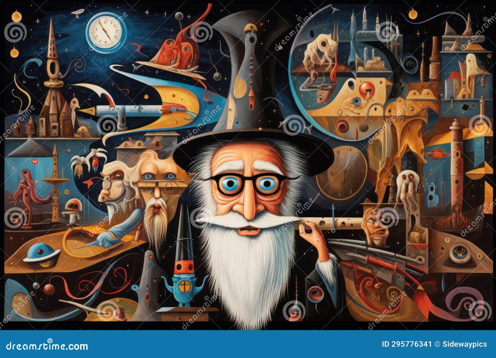 Wise and Powerful Wizards - Generative AI Stock Illustration ...
