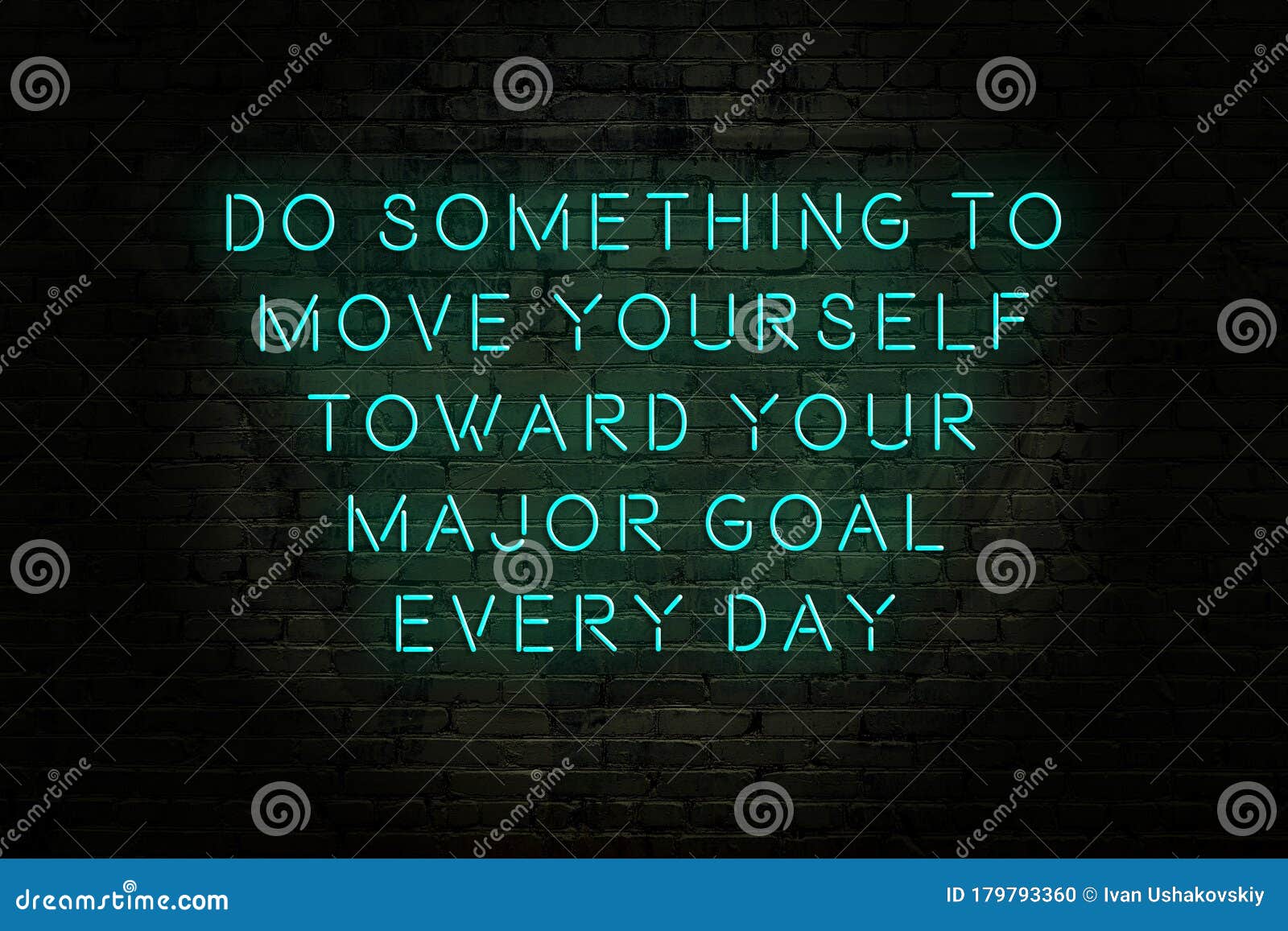 Smart and Motivational Quotation. Neon Sign on Brick Wall Stock Photo ...