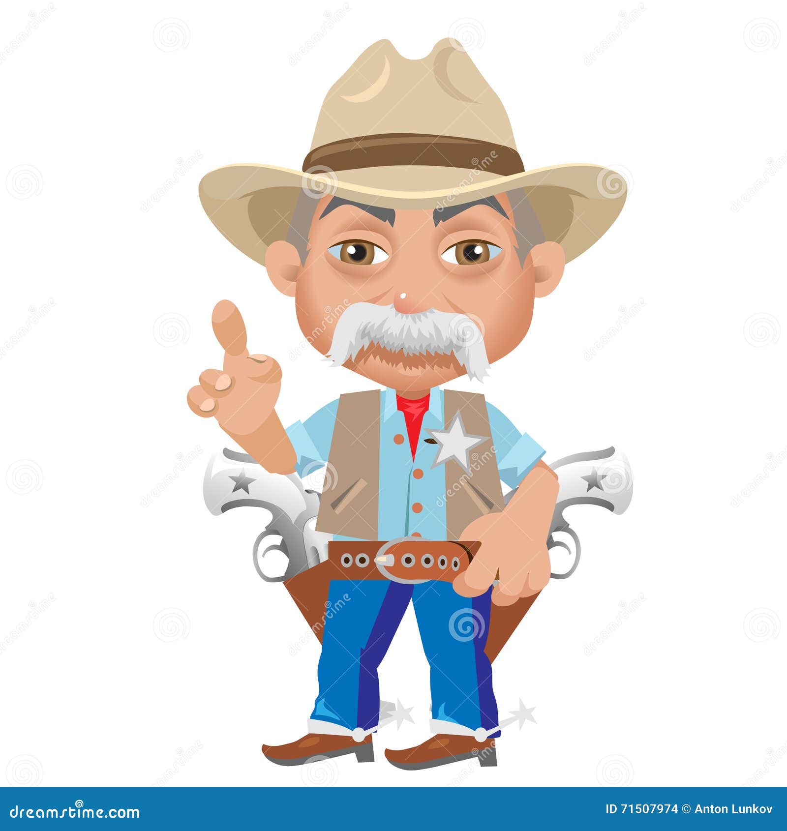 Wise Sheriff, Cartoon Character in Wild West Stock Vector ...