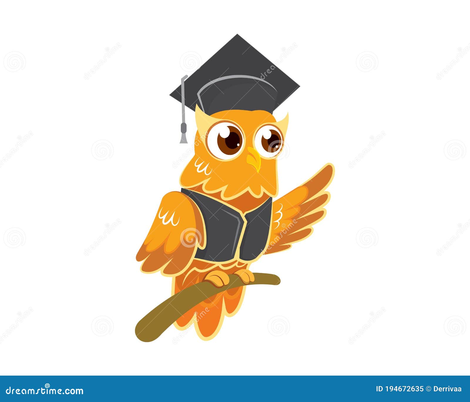 Wise and Smart Owl with Cartoon Style Stock Vector - Illustration of ...