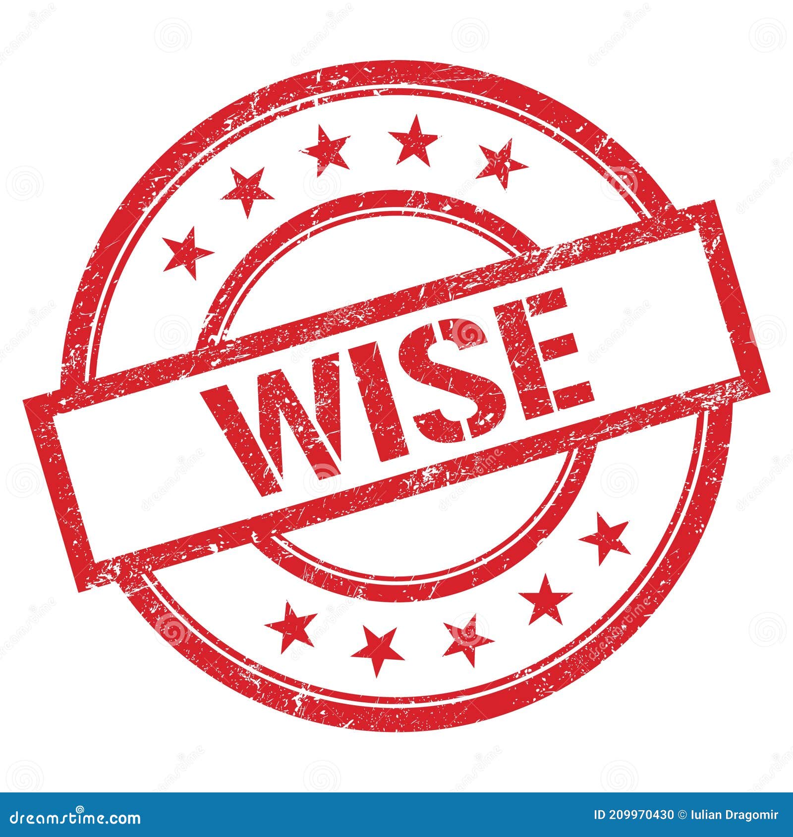 WISE Text Written on Red Vintage Stamp Stock Illustration ...