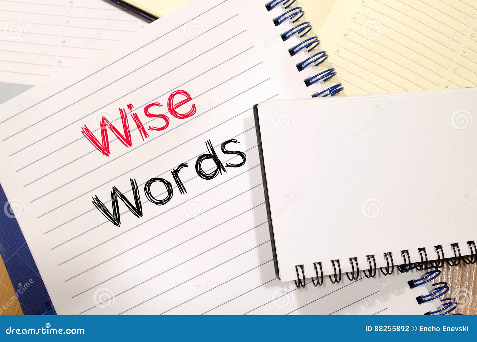 Wise Words Concept on Notebook Stock Photo - Image of slogan, motivate ...