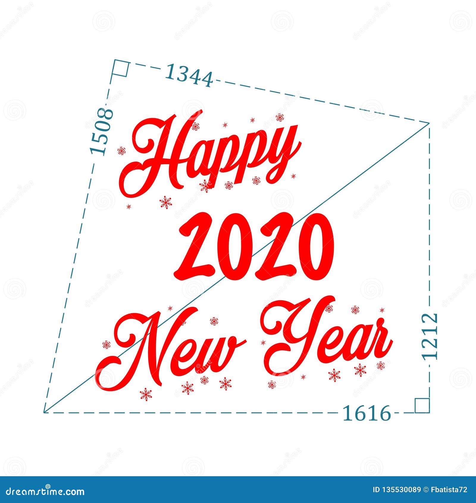 Wish Happy New Year 2020 Using Pythagoras Theorem Stock Illustration ...
