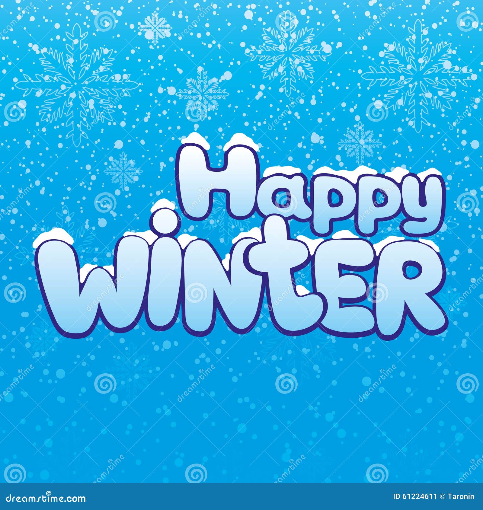 Wish happy winter. stock vector. Illustration of decoration - 61224611