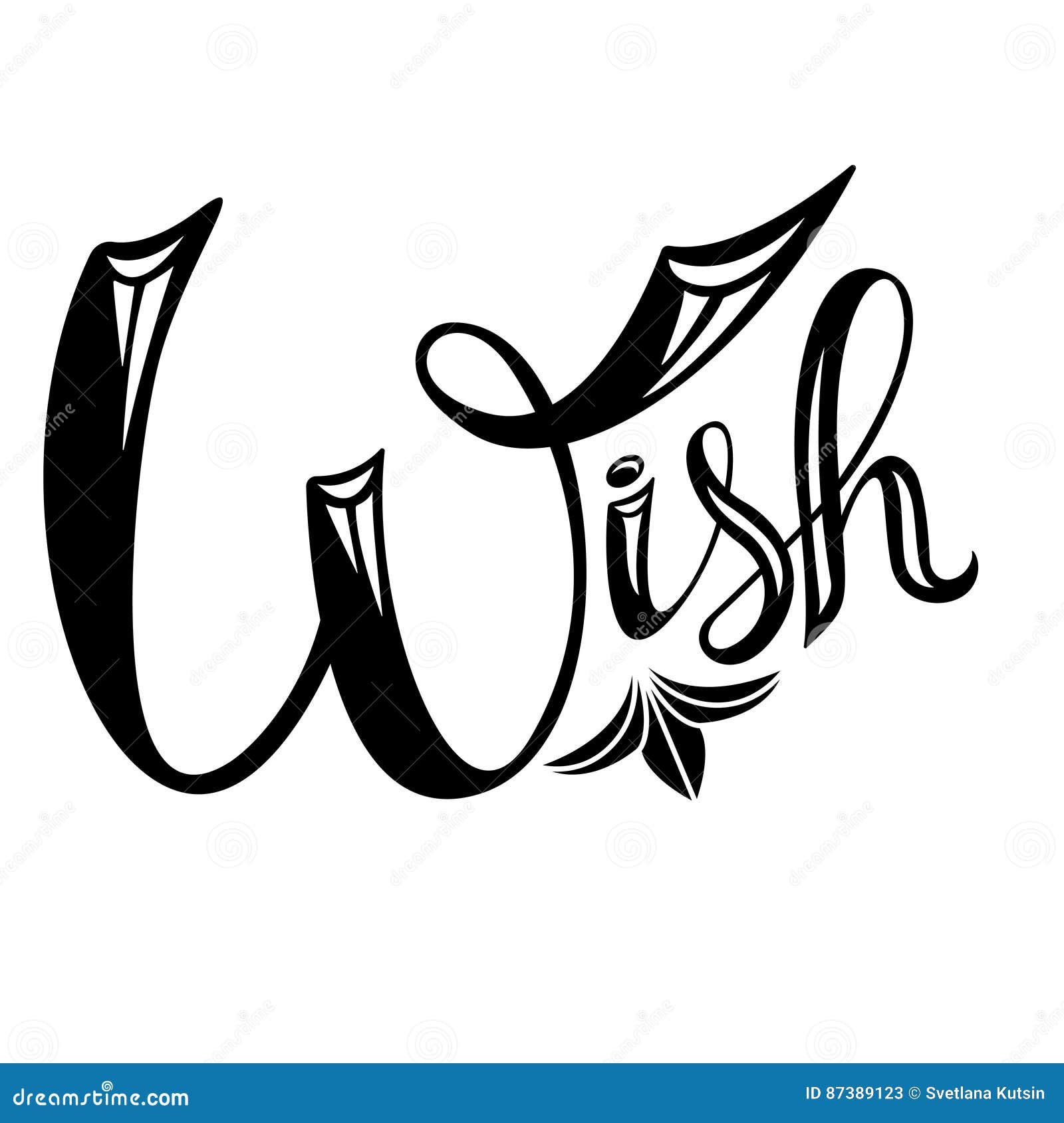 Wish Lettering. Creative Motivation Quote. Stock Illustration ...
