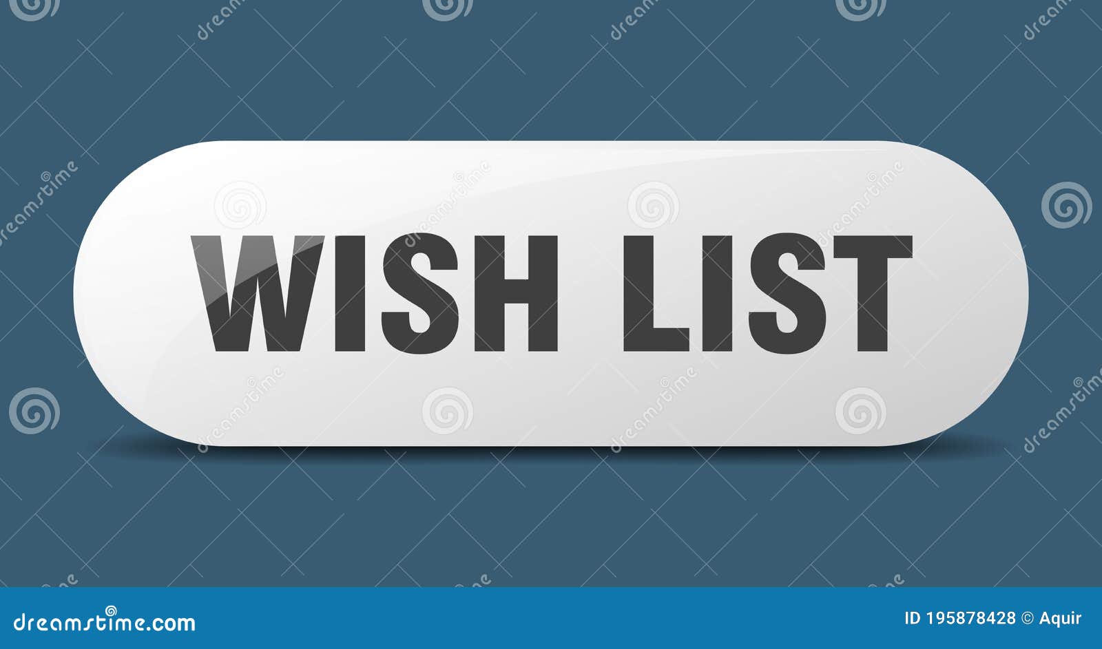 Wish List Button. Sticker. Banner. Rounded Glass Sign Stock Vector ...