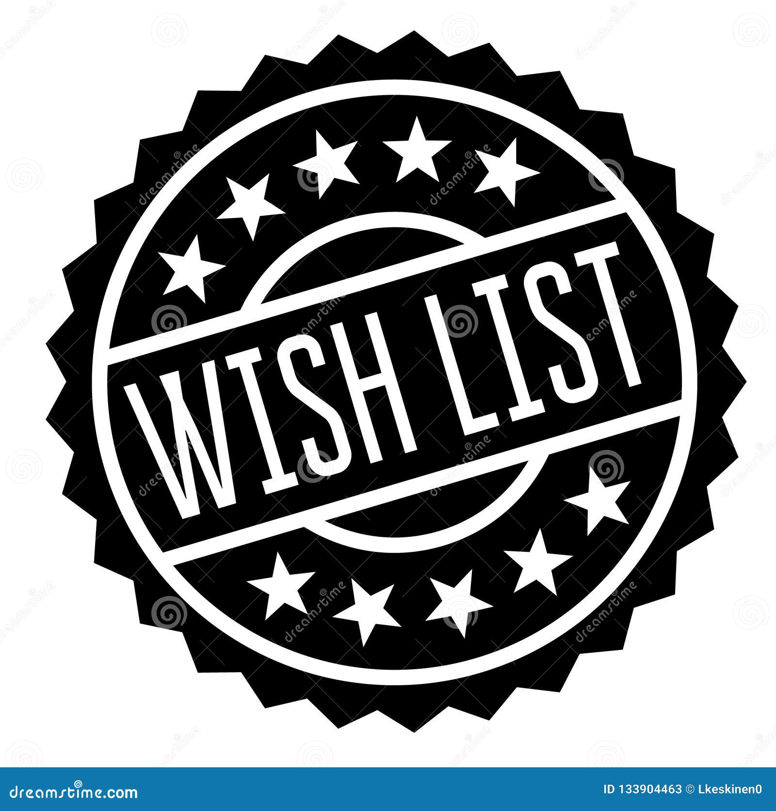 Wish list stamp on white stock vector. Illustration of checklist ...