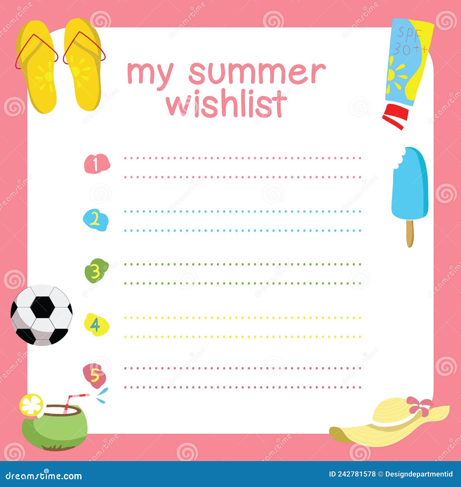 170 Wishlist stock vector. Illustration of page, cute - 242781578