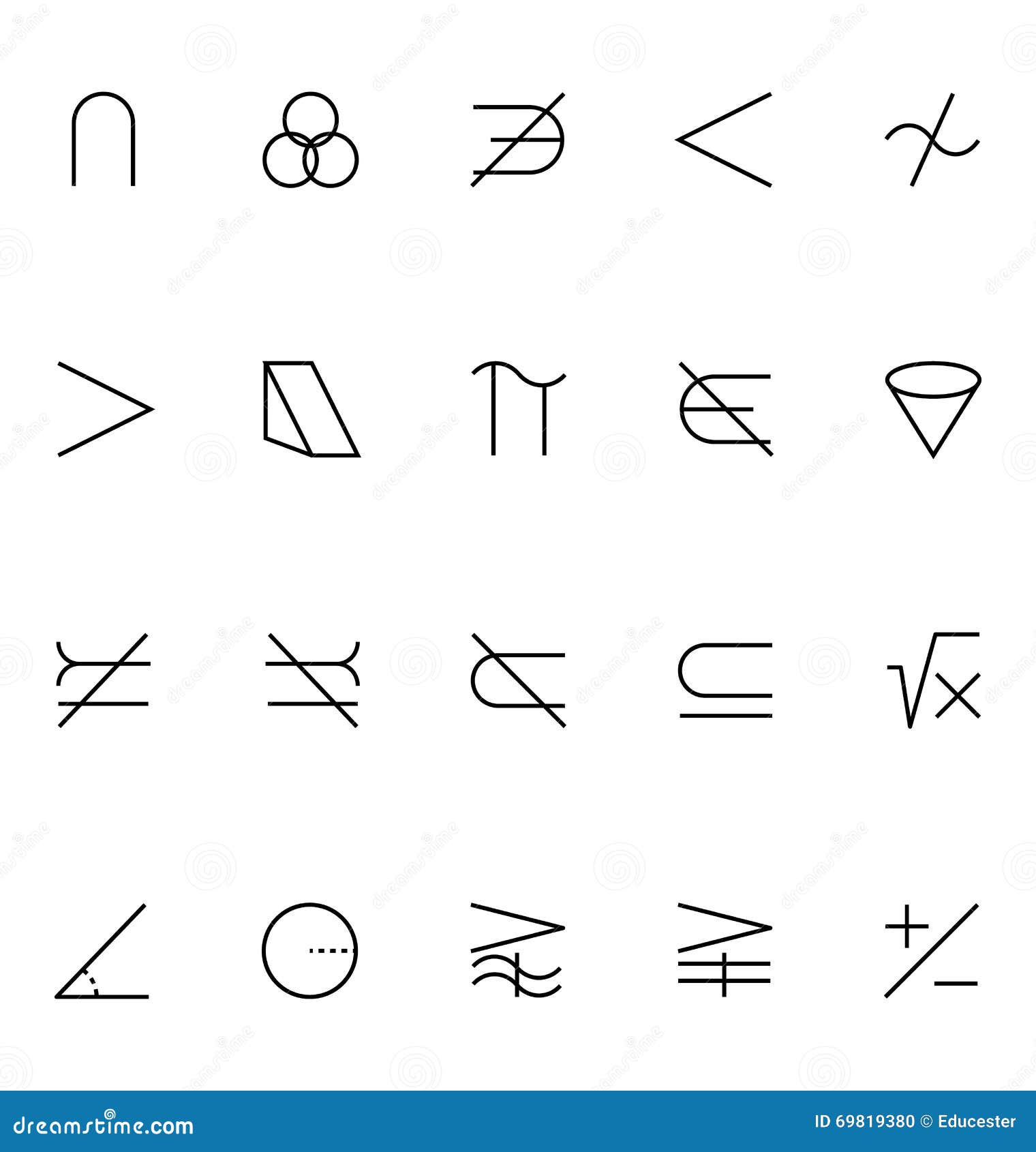 Wiskunde Vectorpictogrammen 5 Stock Illustratie - Illustration of meer ...