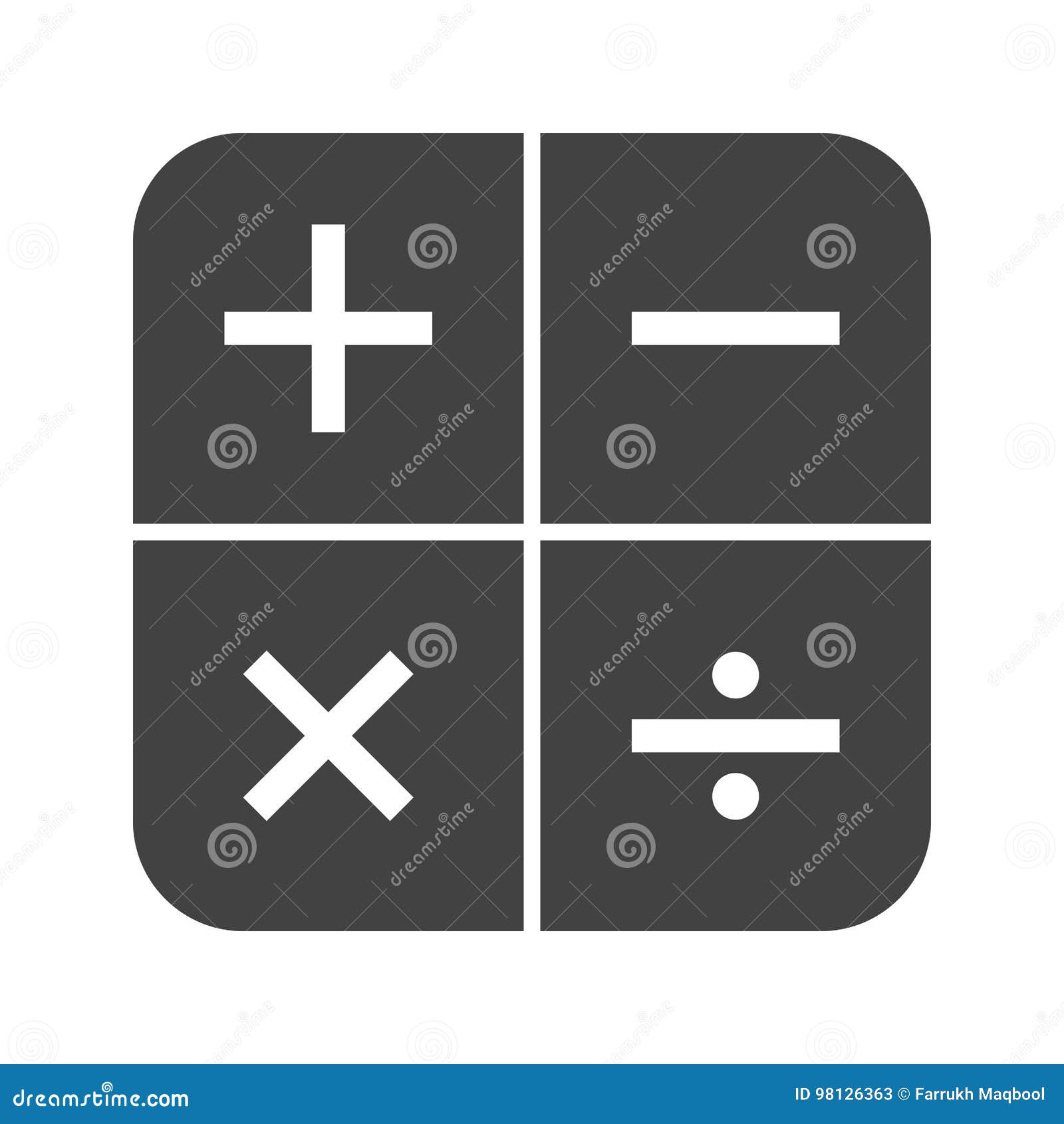 Wiskundesymbolen I vector illustratie. Illustration of vermenigvuldigen ...