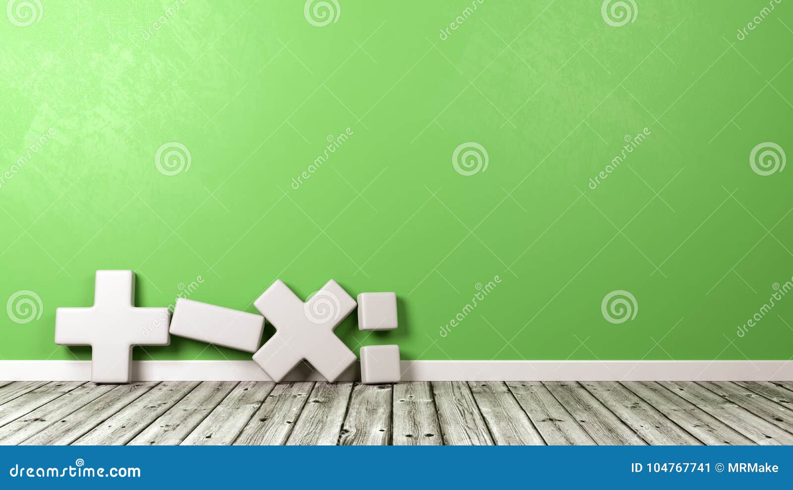 Wiskundig Symbool Tegen Groene Muur Stock Illustratie - Illustration of ...