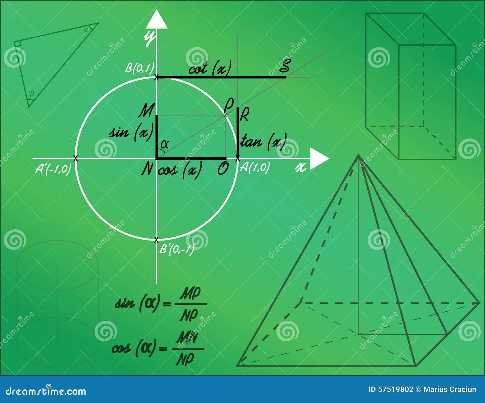 Wiskundige vormen stock illustratie. Illustration of parallellepipedum ...