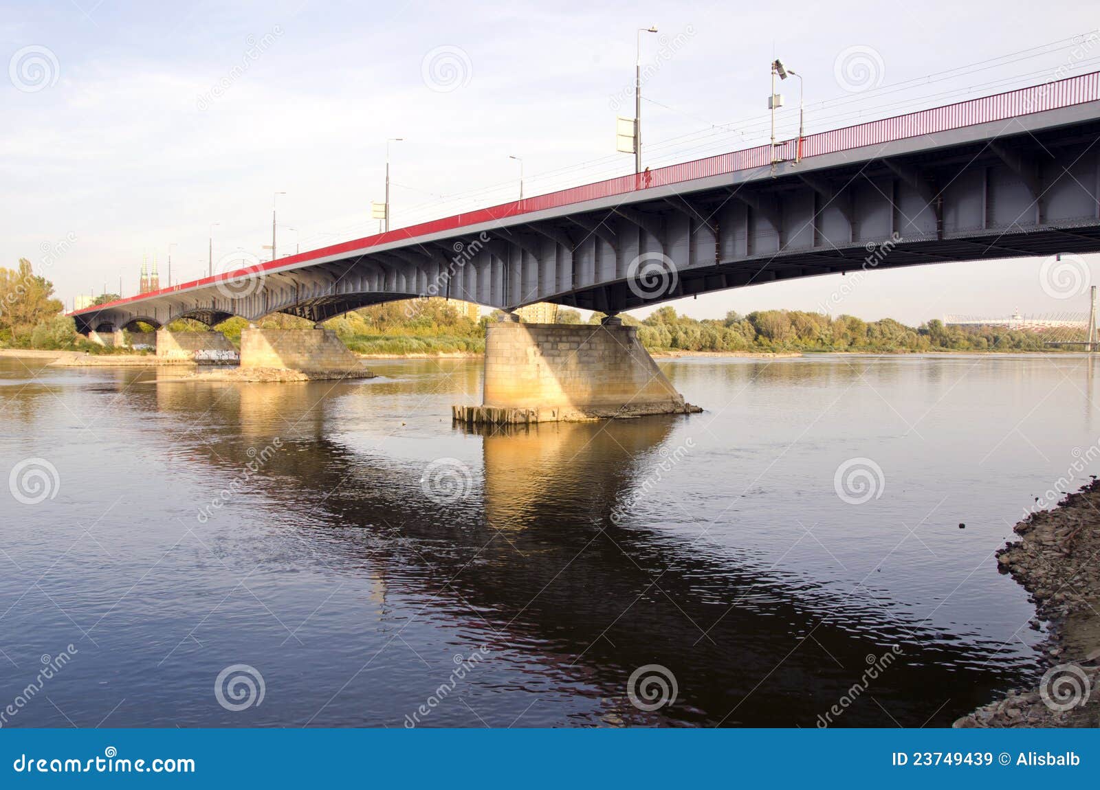 Wisla bridge in Warsaw stock image. Image of blue, history - 23749439