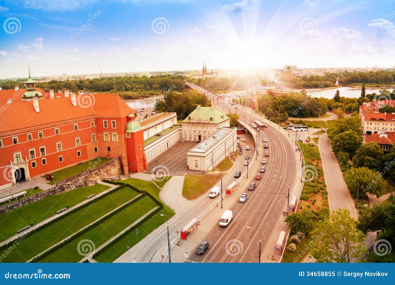 Wisla River and Bridge in Warsaw Stock Image - Image of bridge, royal ...