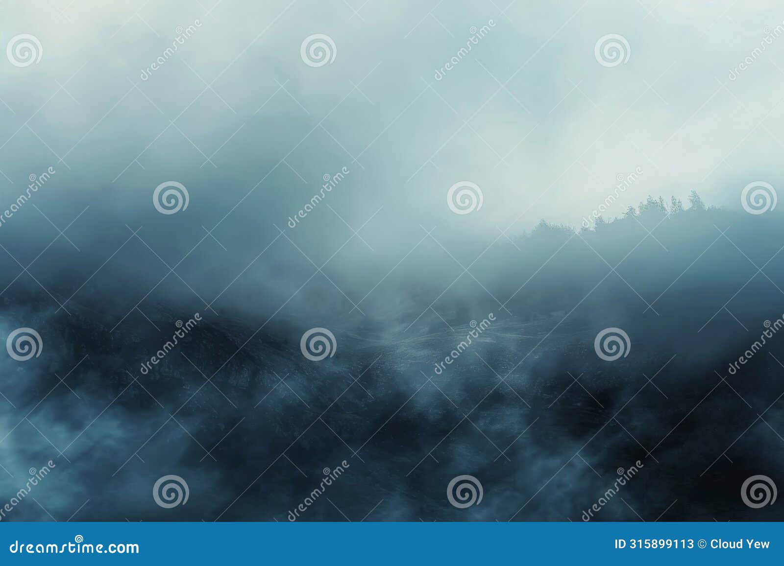 Misty Landscape With A Serene Forest Waterfall. Traditional Oriental ...