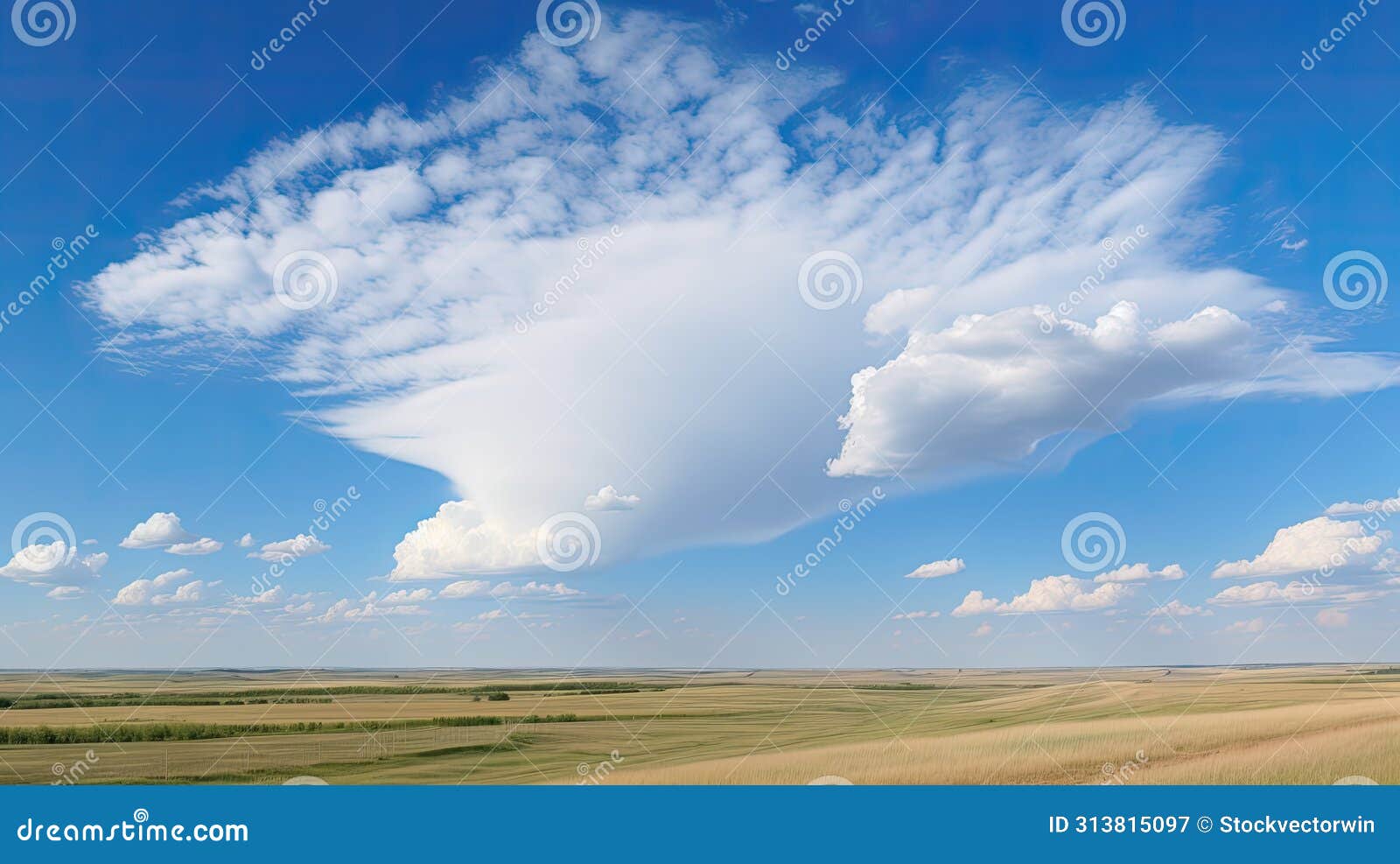 Wispy blue cloud sky stock illustration. Illustration of generated ...