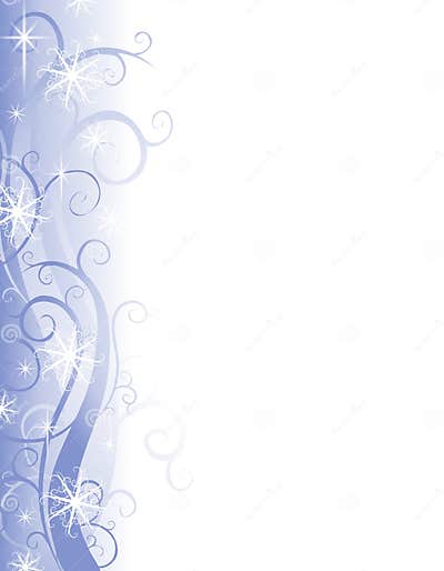 Wispy Blue Snowflake Christmas Border Stock Illustration - Illustration ...