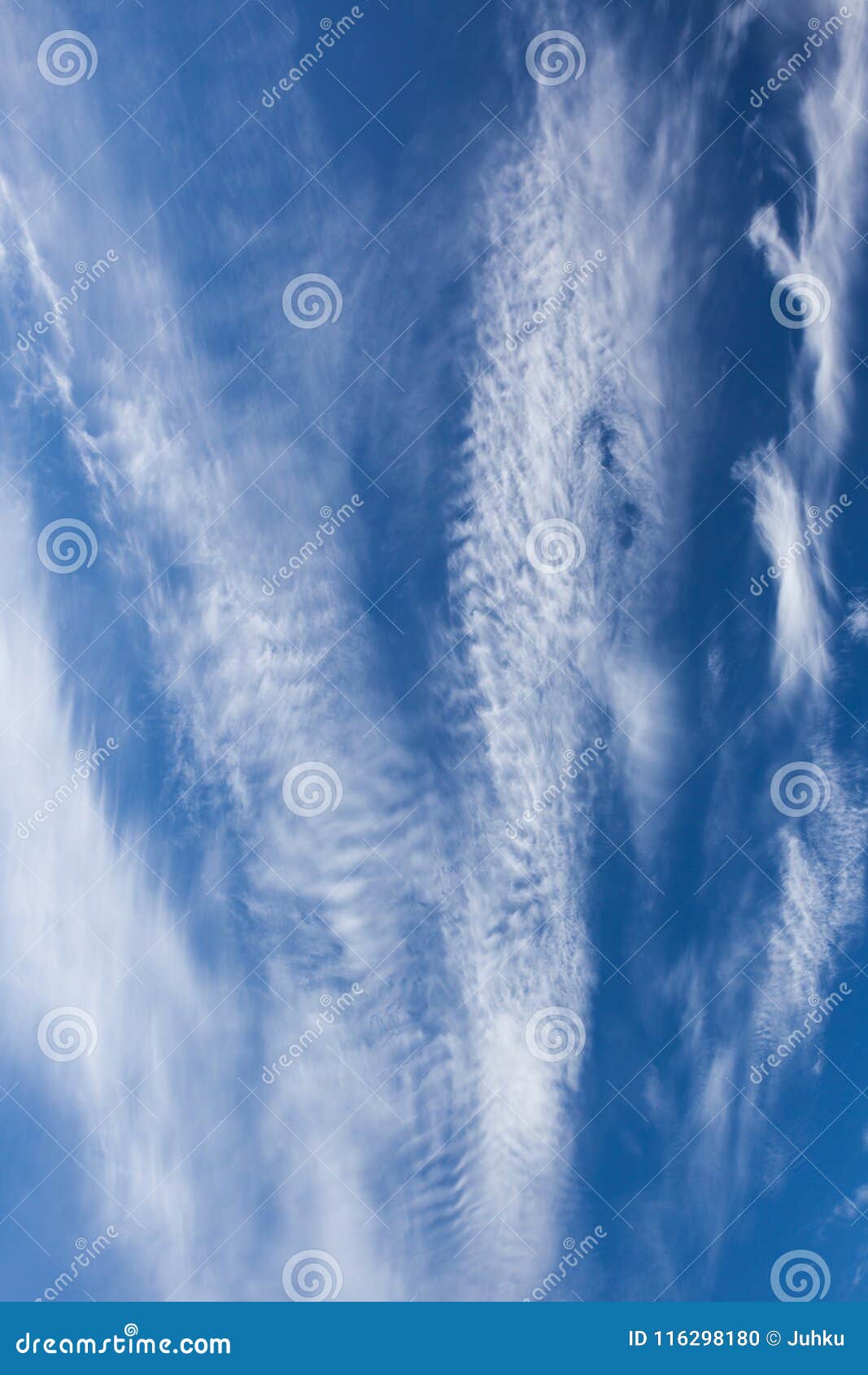 Wispy Cirrus Clouds Blue Sky Stock Photo - Image of stratosphere ...
