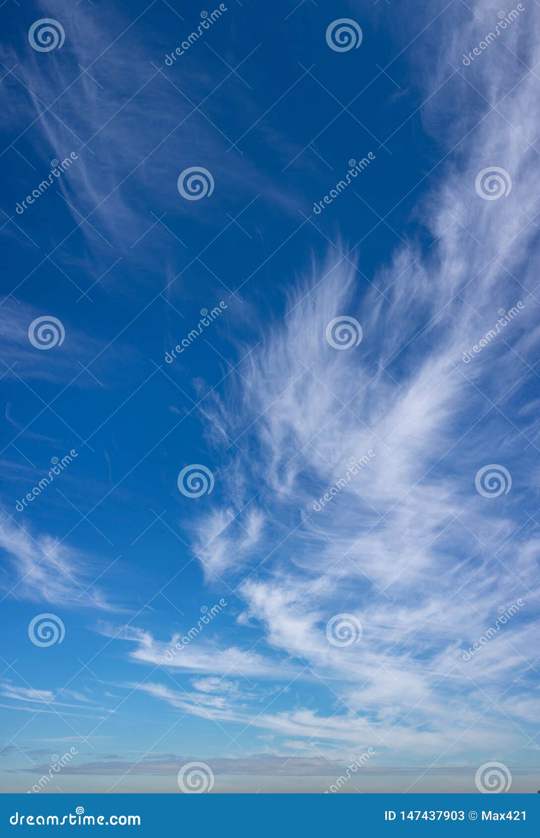 Wispy Clouds Vertical Sky Panorama Stock Image - Image of horizon ...