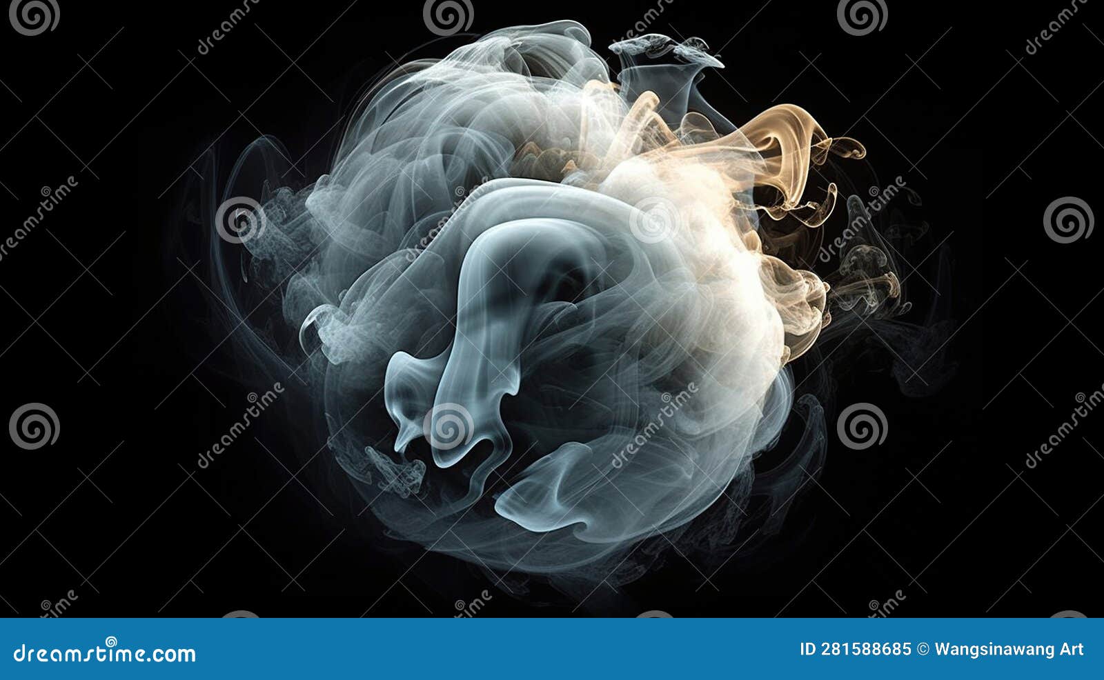 Wispy Smoke in Motion Inside Sphere. Generative AI Stock Illustration ...