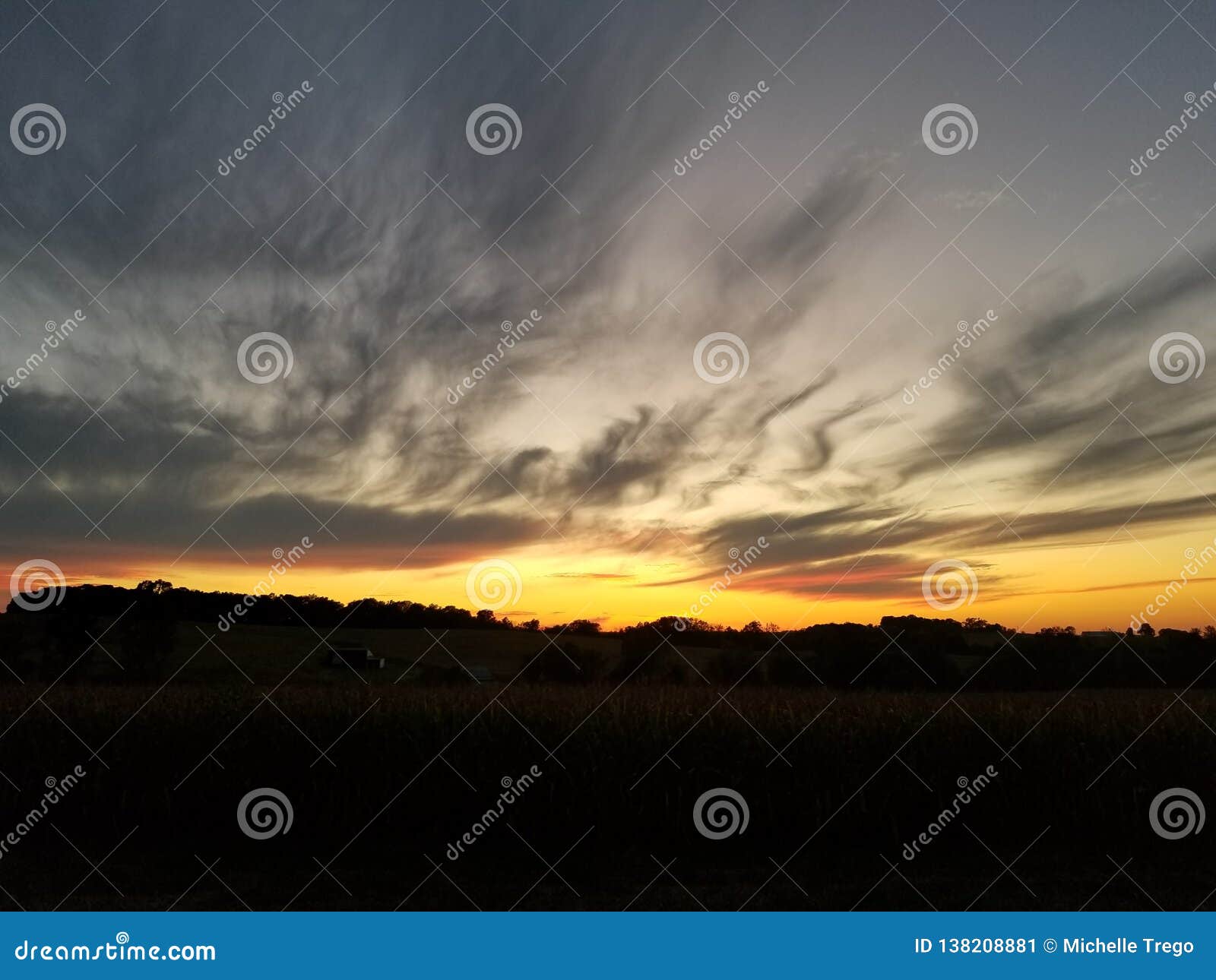 Wispy sunset stock image. Image of wispy, ohio, orange - 138208881