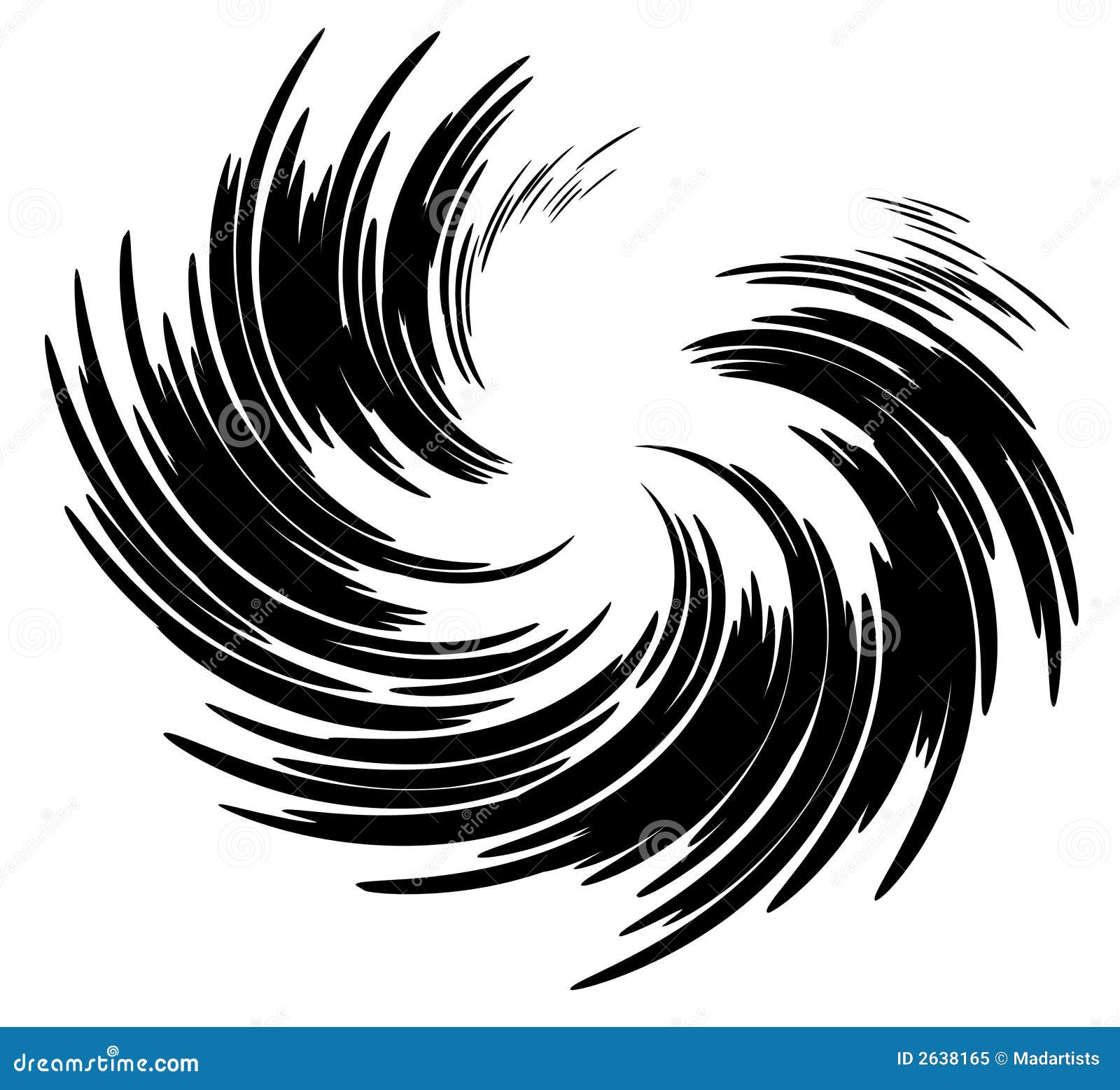 Wispy Swirls Spiral Black Ink Stock Illustration - Illustration of ...