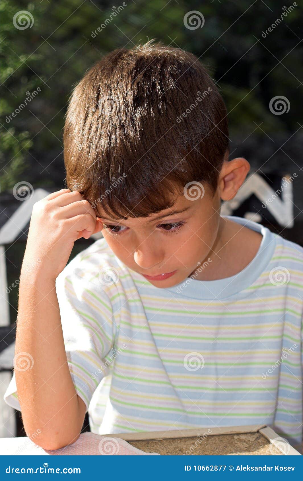 Wistful boy stock image. Image of serious, portrait, person - 10662877
