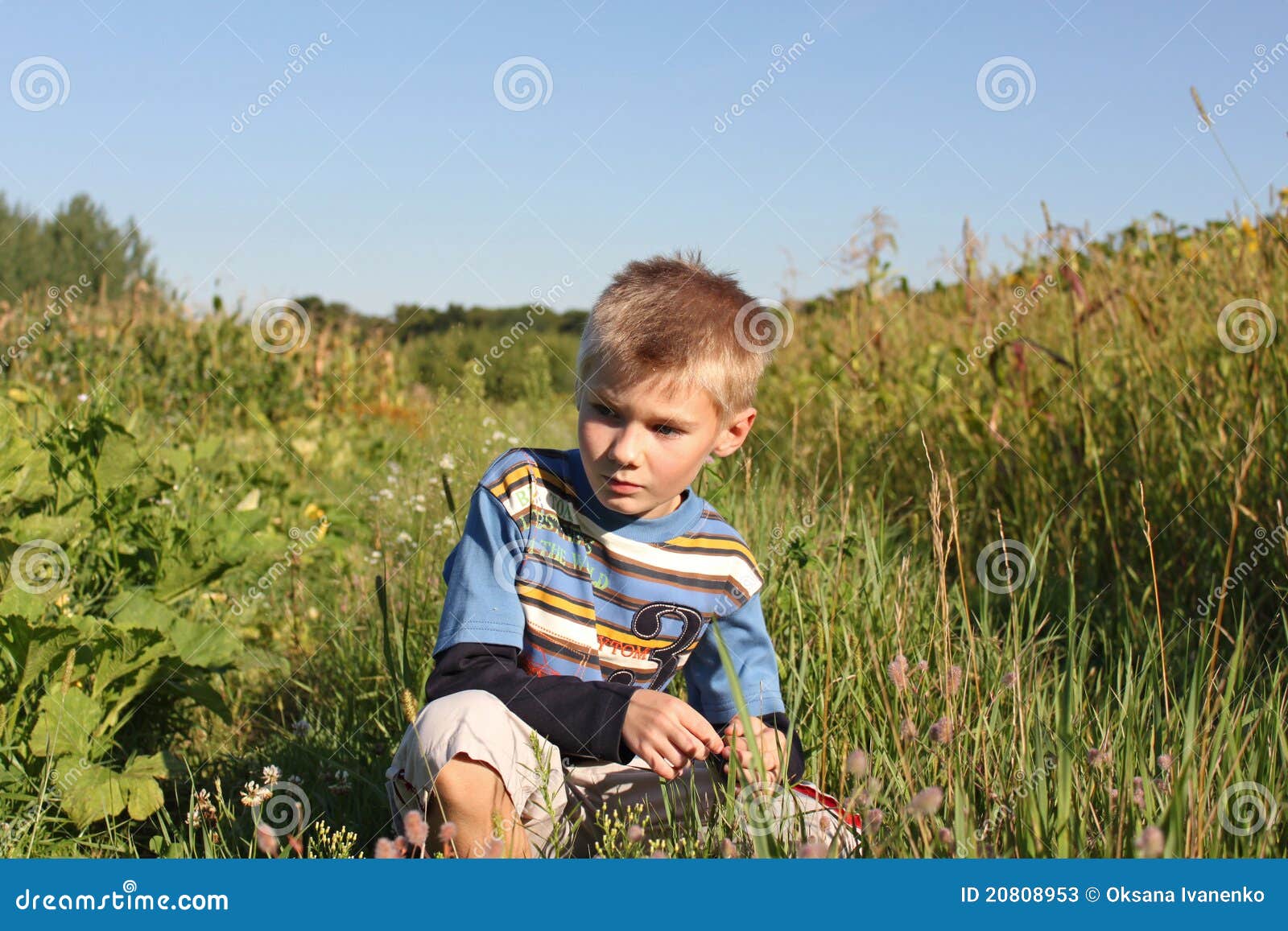 Wistful boy stock image. Image of sorrowful, melancholy - 20808953