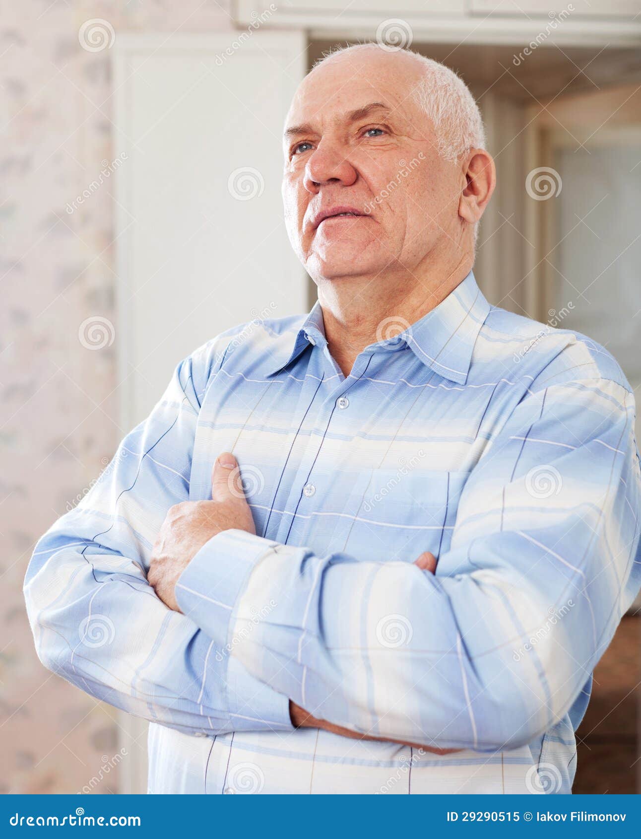 Wistful Grizzled Elderly Man Stock Image - Image of male, caucasian ...