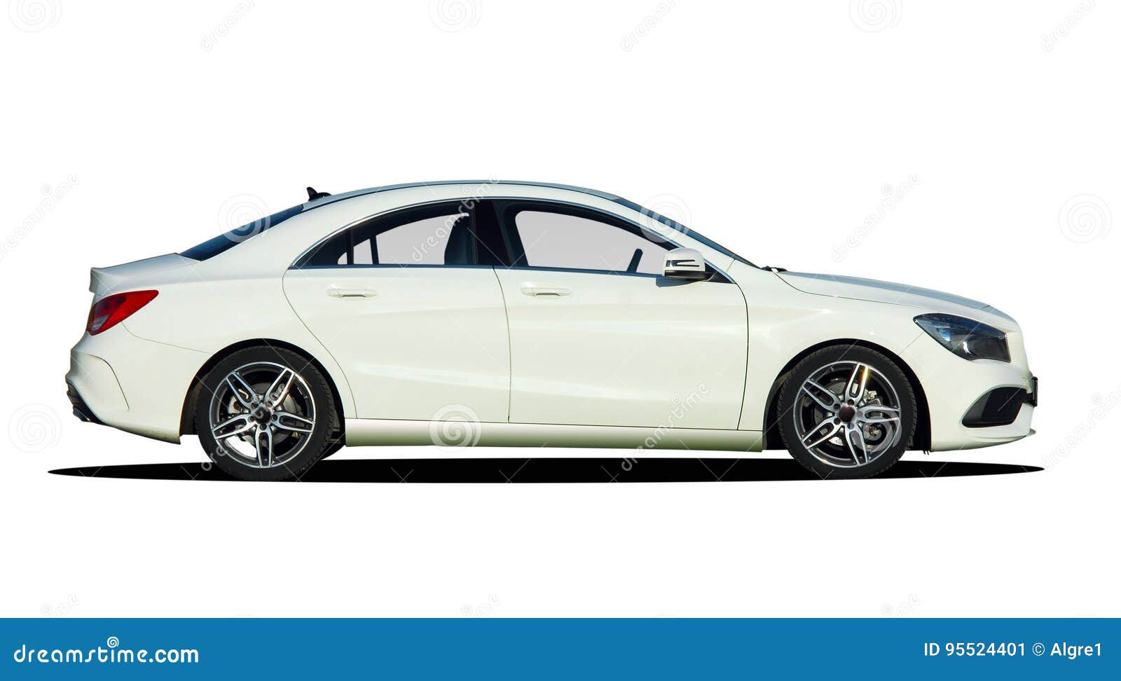 Wit auto zijaanzicht stock afbeelding. Afbeelding bestaande uit nieuw ...