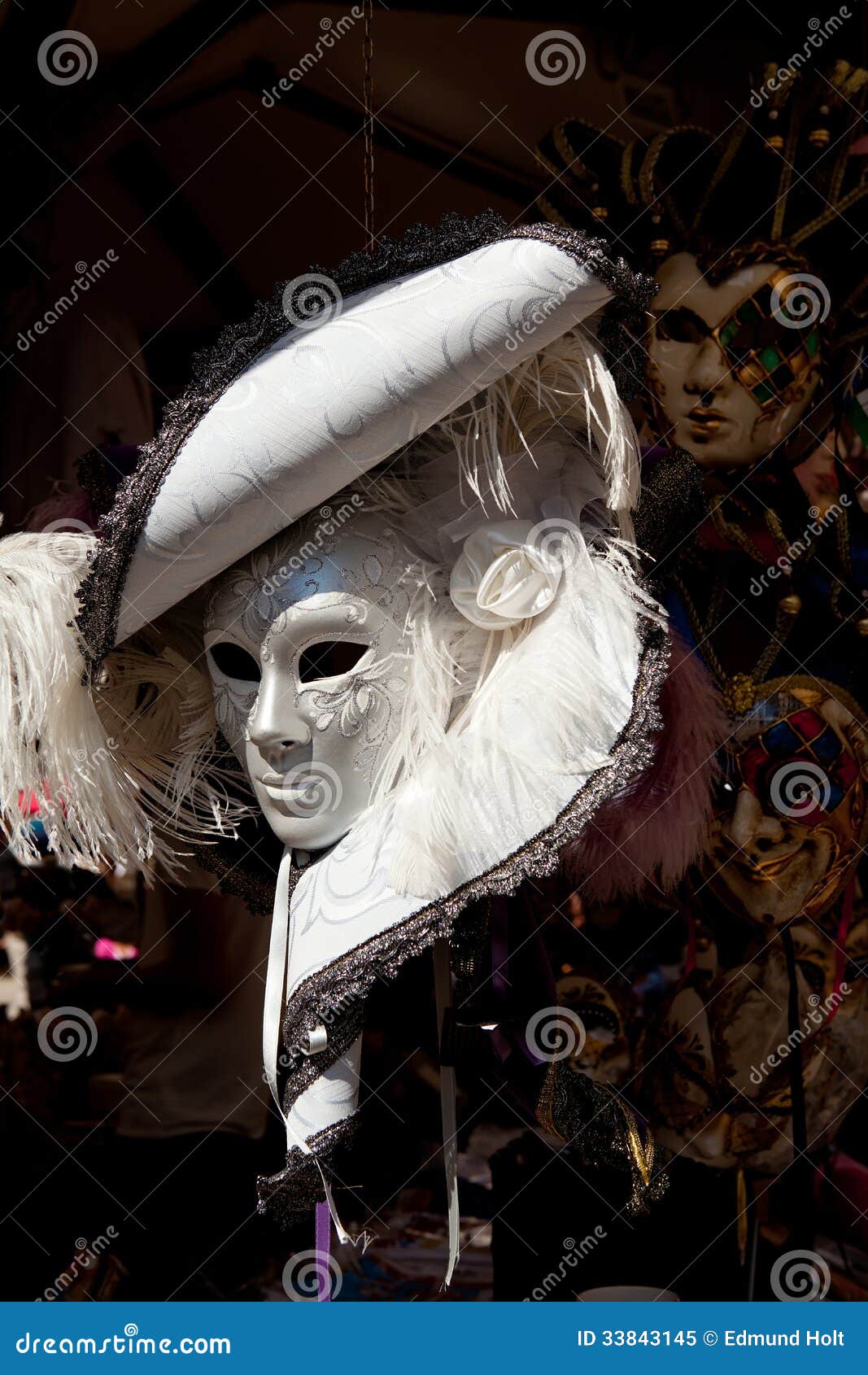 Wit Carnaval-Masker stock afbeelding. Image of traditioneel - 33843145